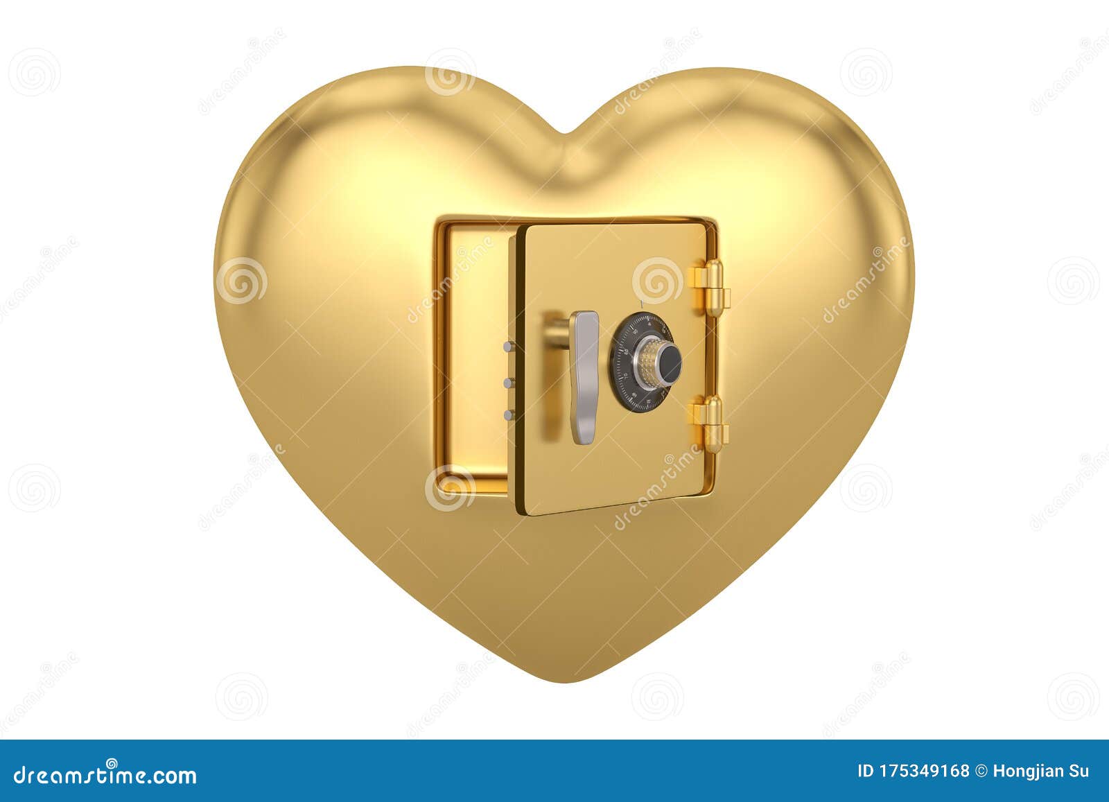 Heart As A Safe Isolated On White Background. 3D Illustration Stock ...
