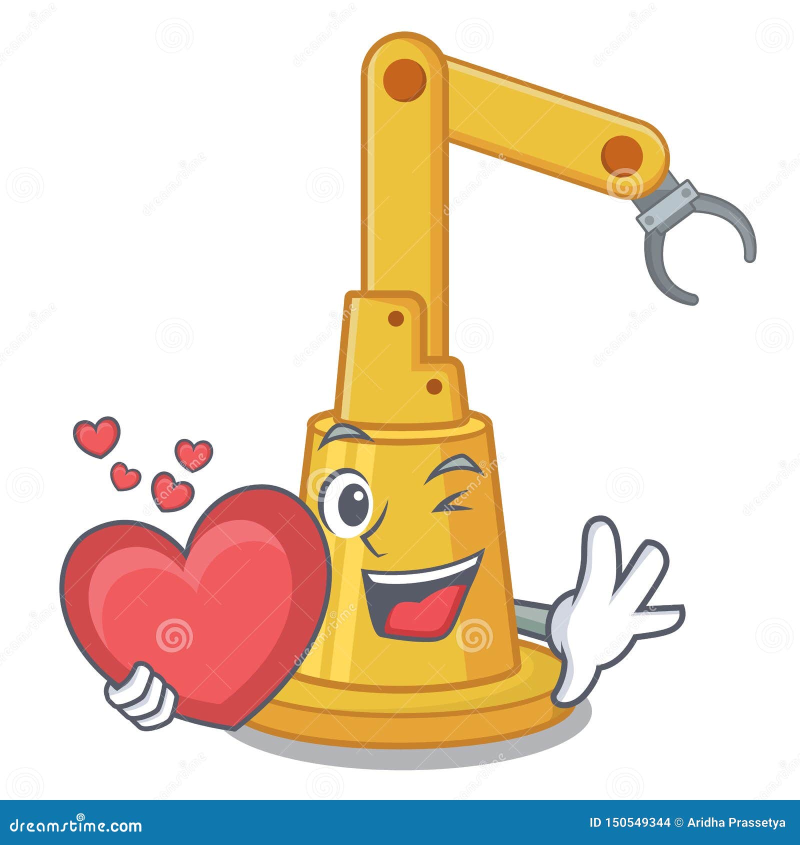 With Heart Assembly Automation Machine in Character Table Stock Vector ...