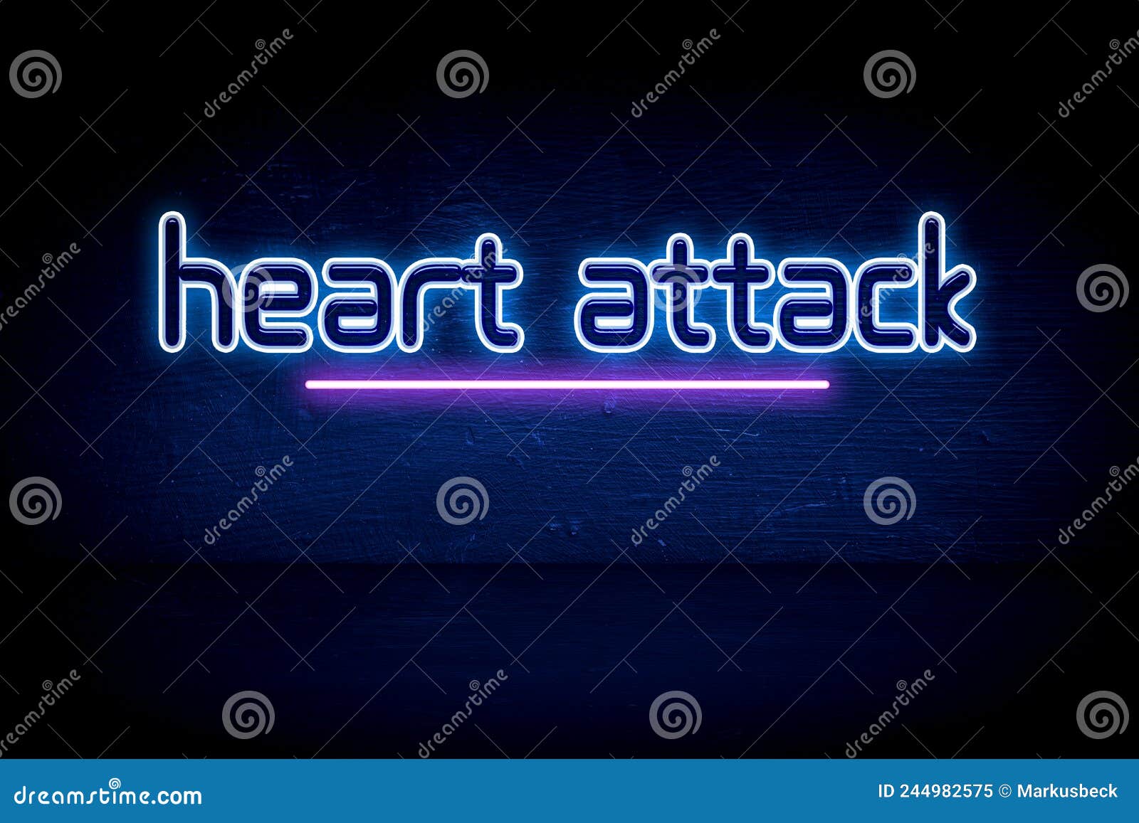 Heart Attack - Blue Neon Announcement Signboard Stock Image - Image of ...