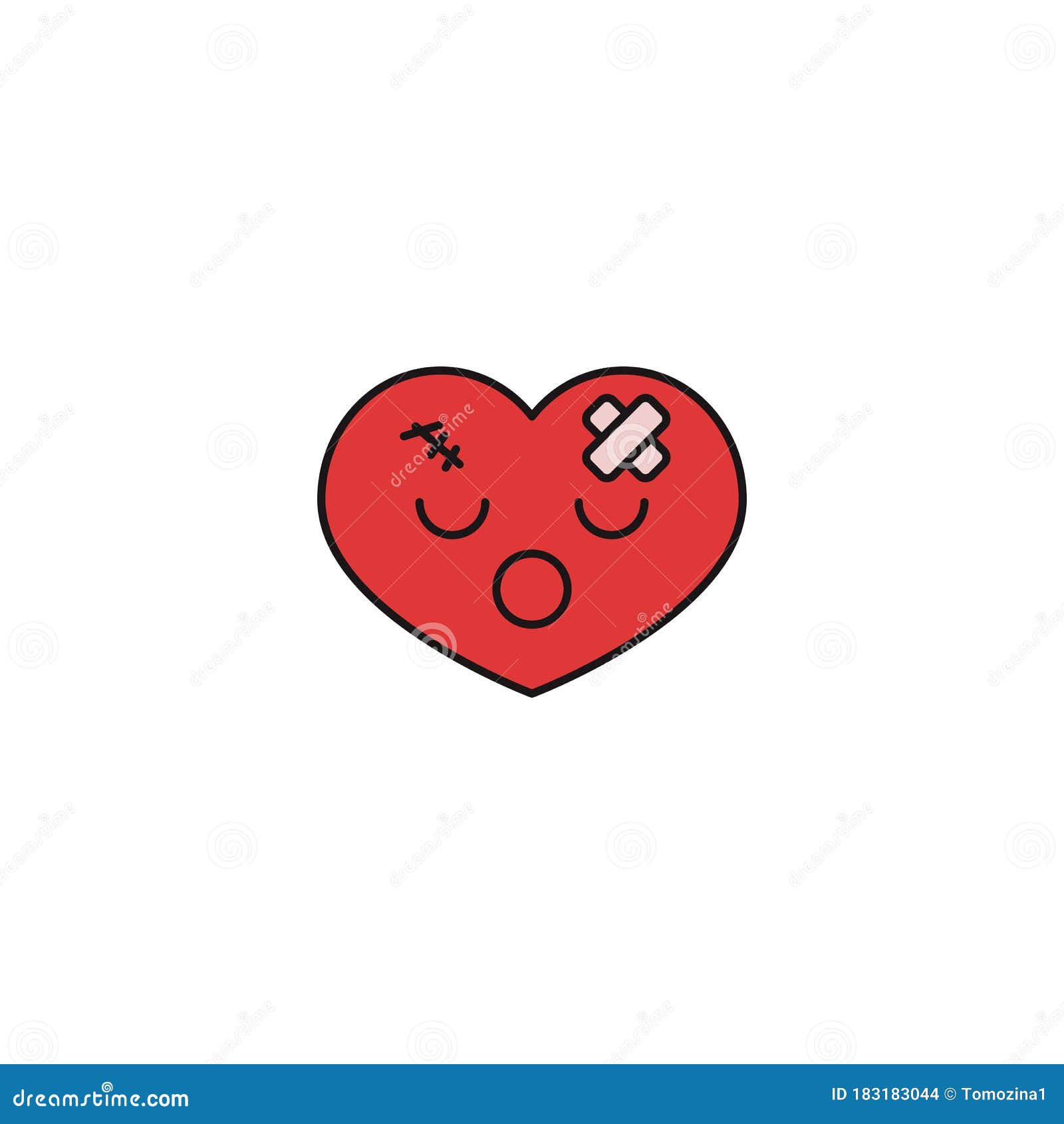Heart With A Scar And A Plaster Vector Illustration | CartoonDealer.com ...
