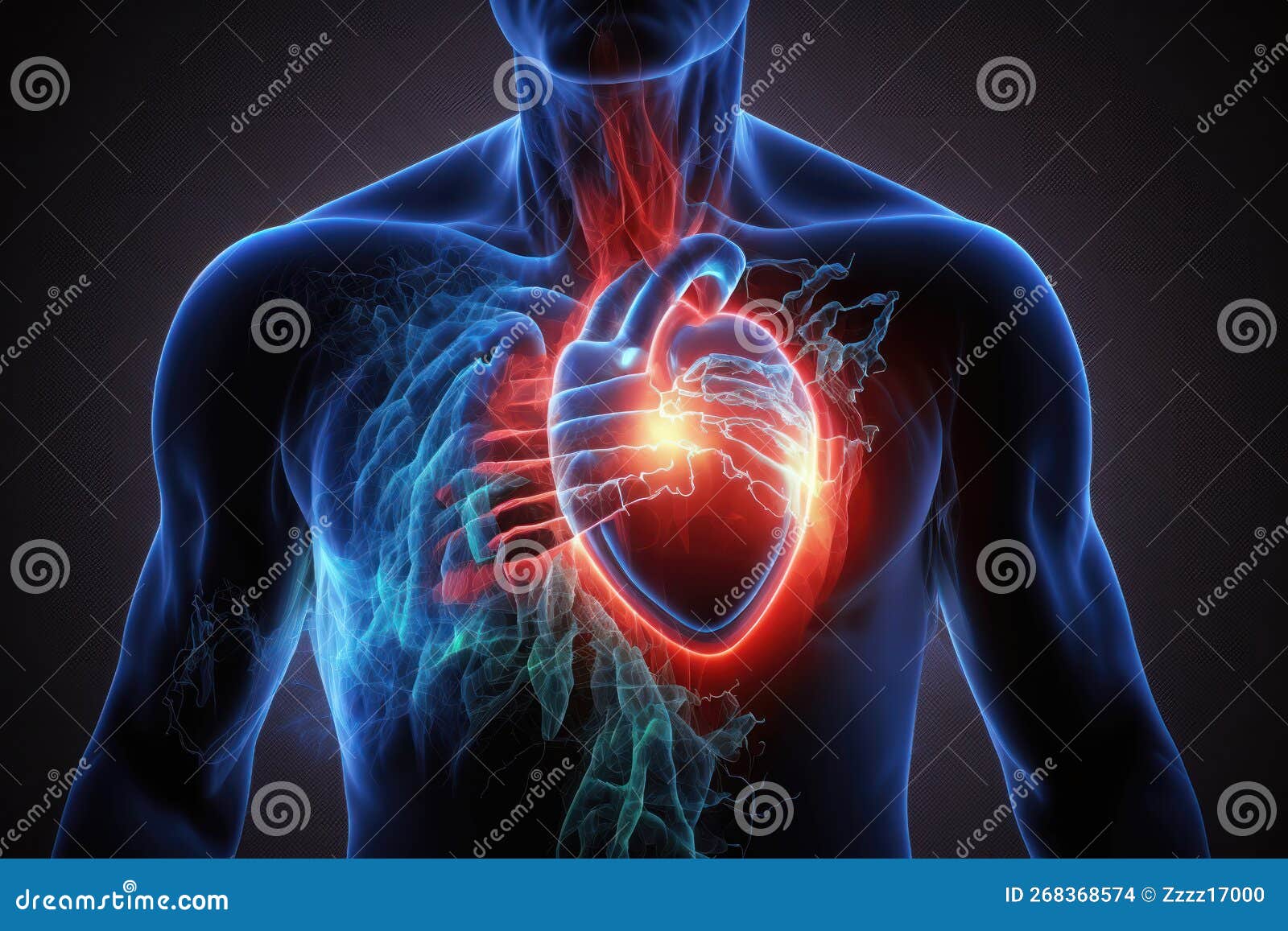 Heart Attack Illustration. Generative AI Stock Illustration ...