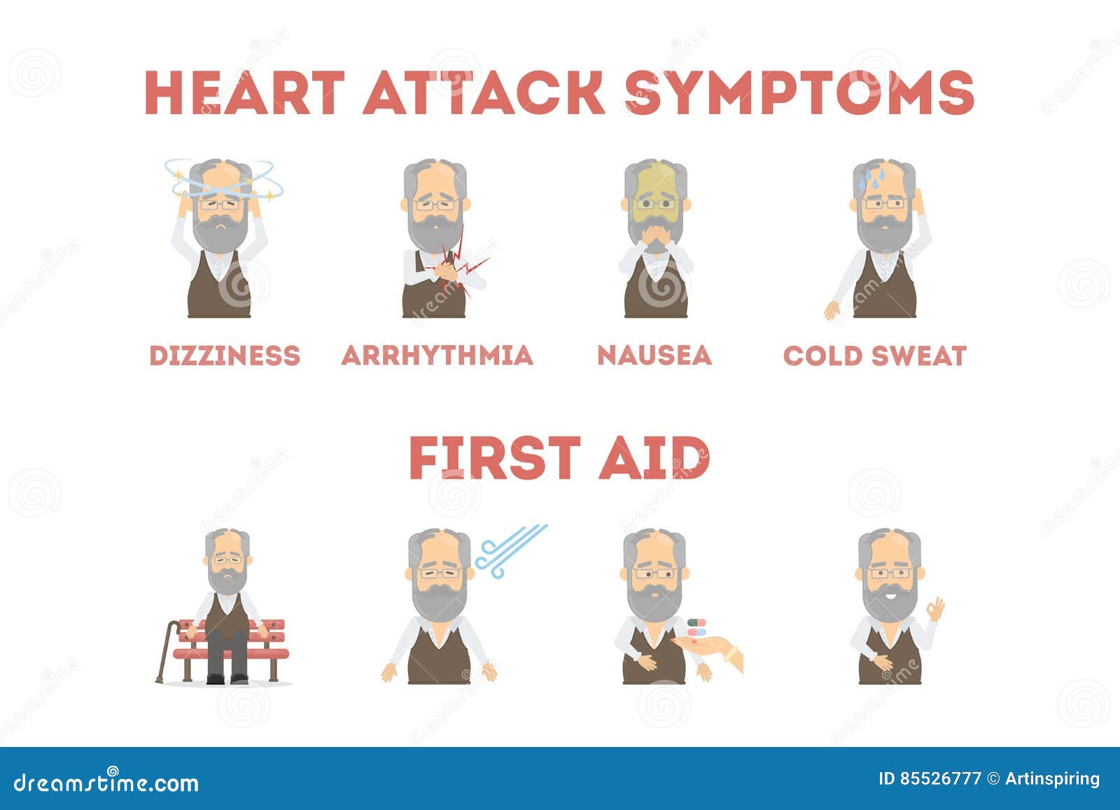 Heart attack infographic. stock vector. Illustration of ...