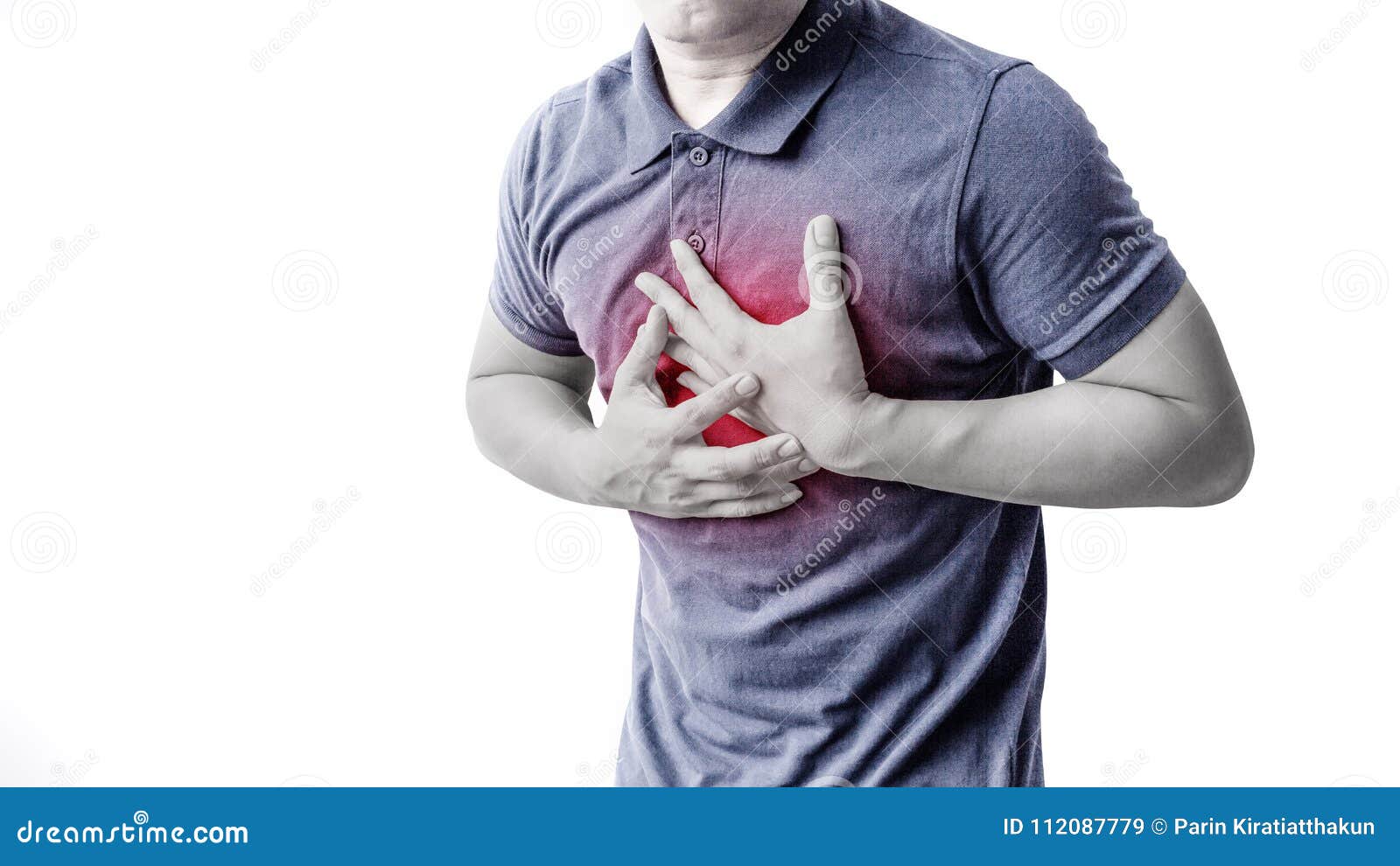 Man with Heart Attack on White Background. Stock Image - Image of adult ...
