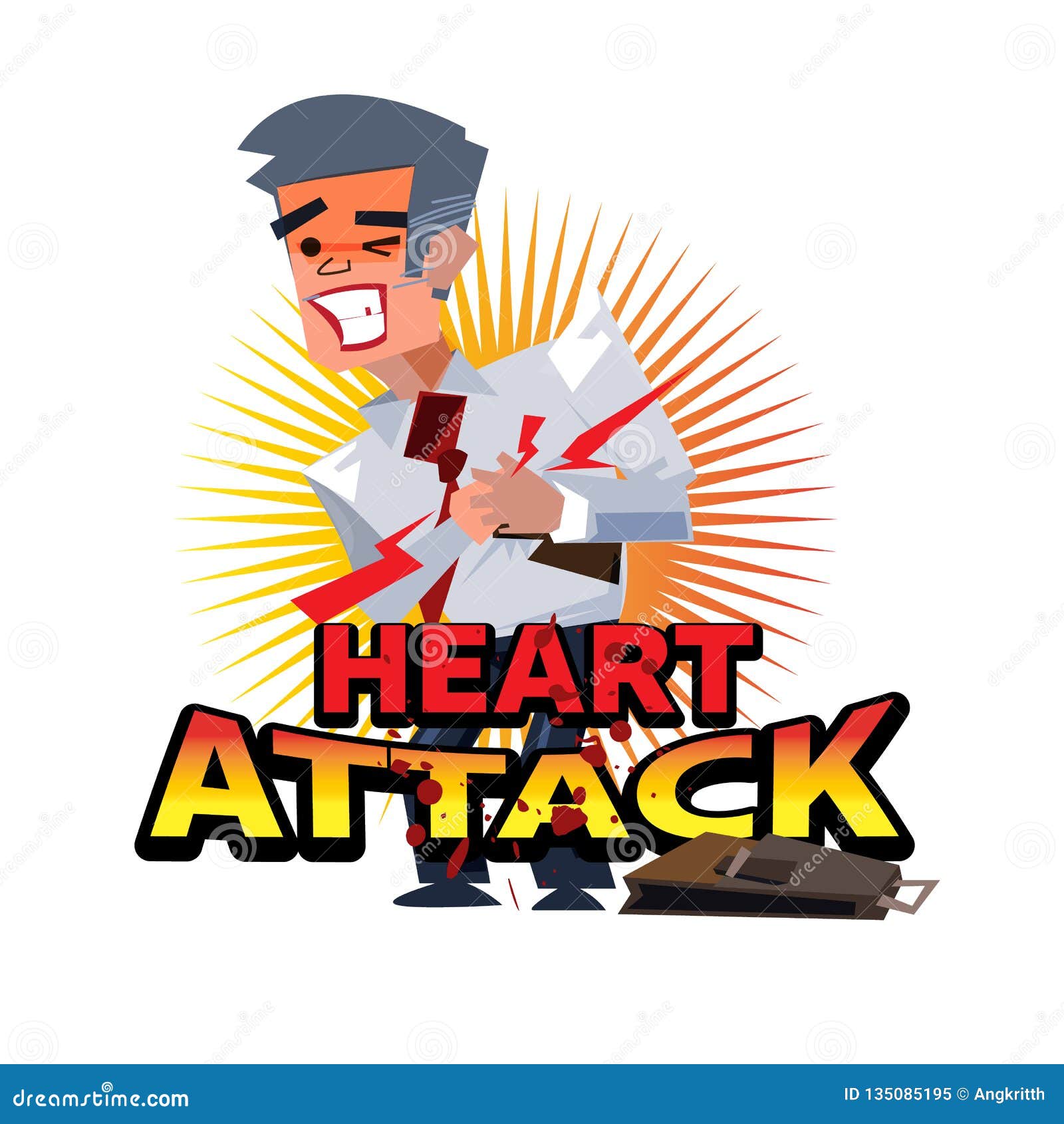 Heart Attack People with Logotype - Vector Stock Illustration ...