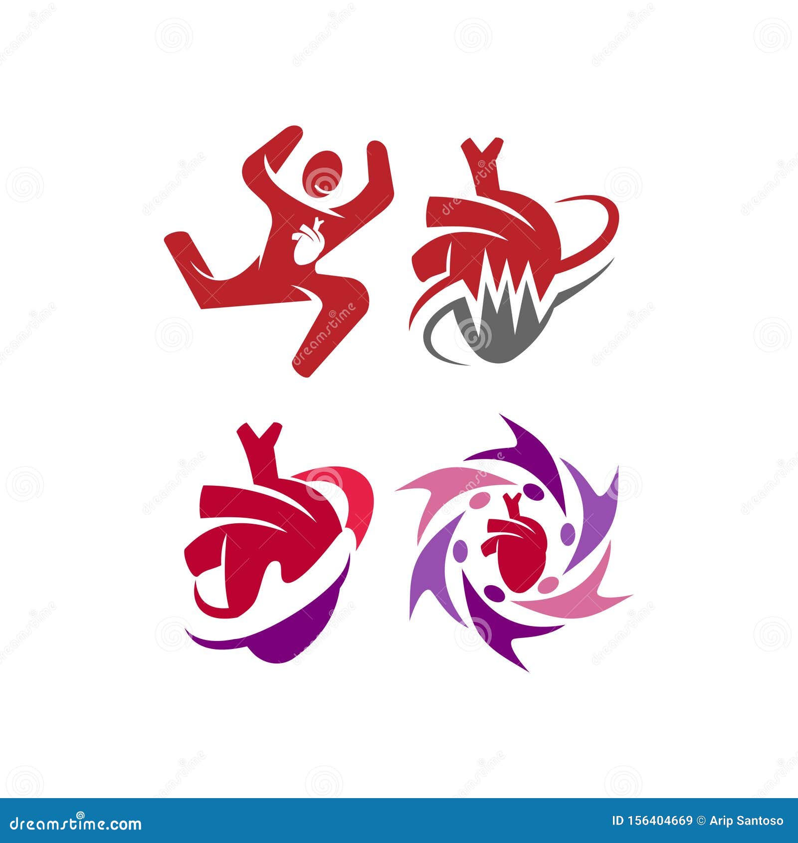 Heart Attack Risk Vector Logo Icon Design Illustration Stock Vector ...