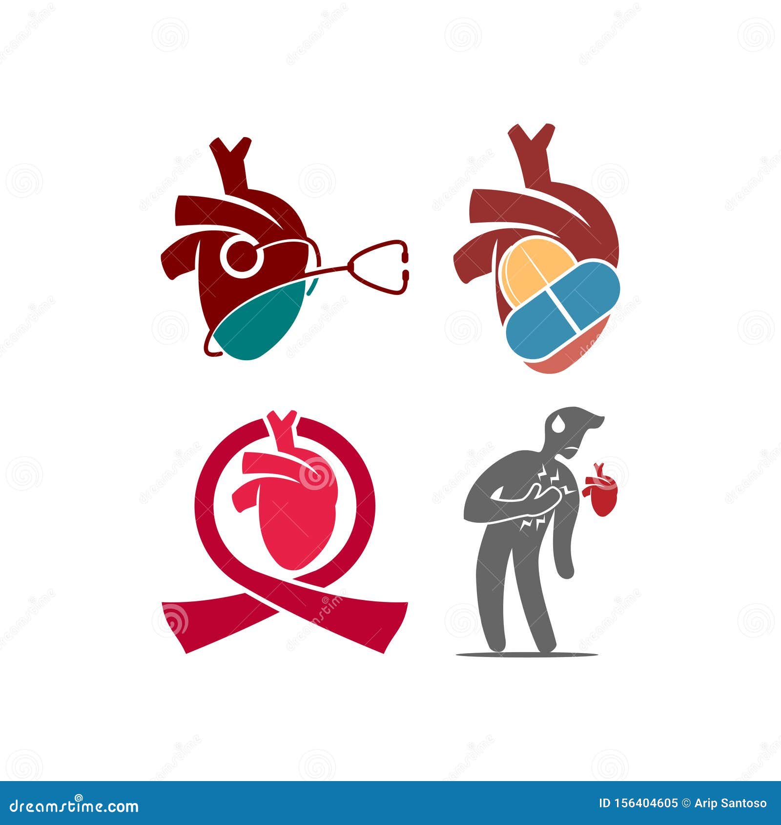 Heart Attack Risk Vector Logo Icon Design Illustration Stock Vector ...