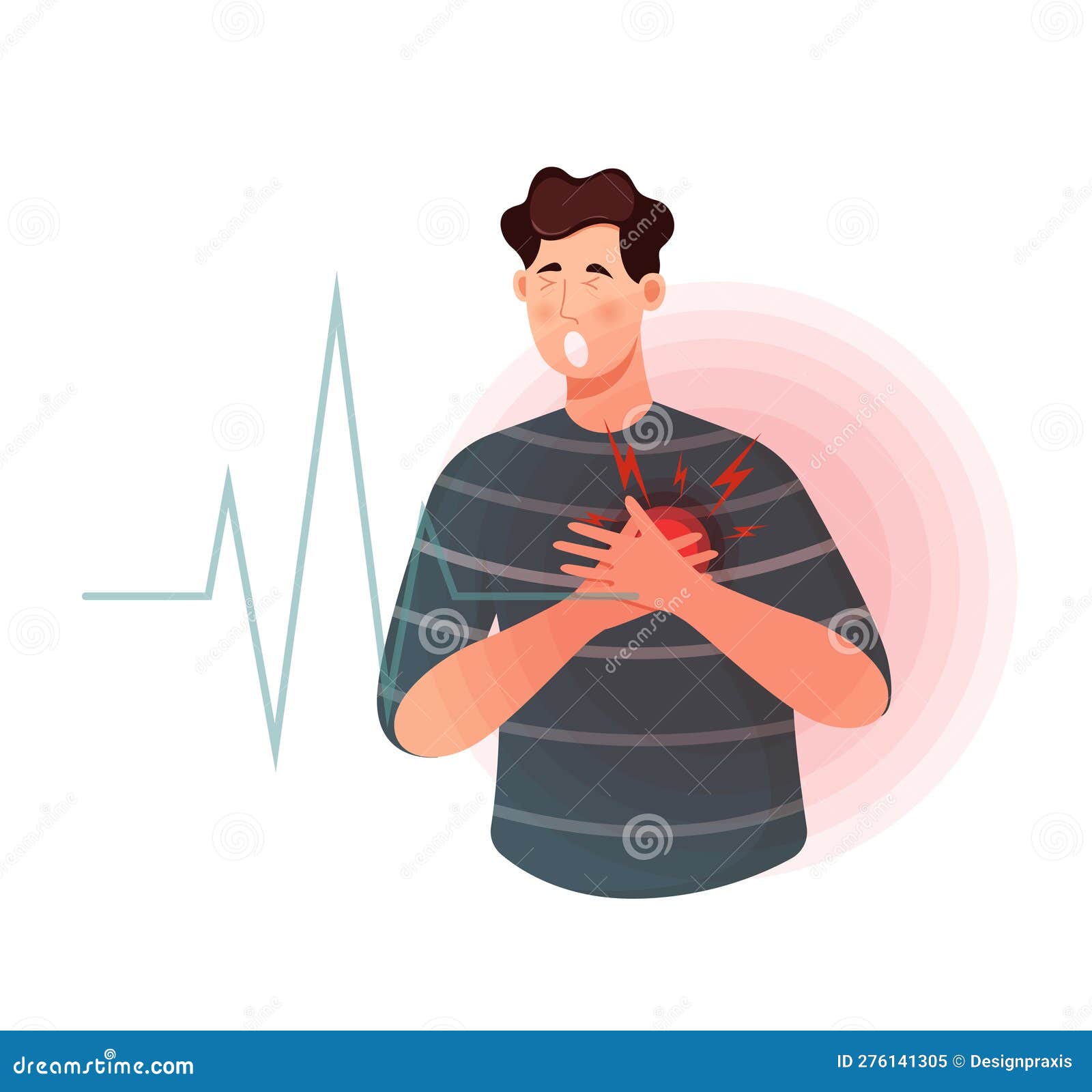 Heart Attack Symptoms - Stock Icon Stock Illustration - Illustration of ...