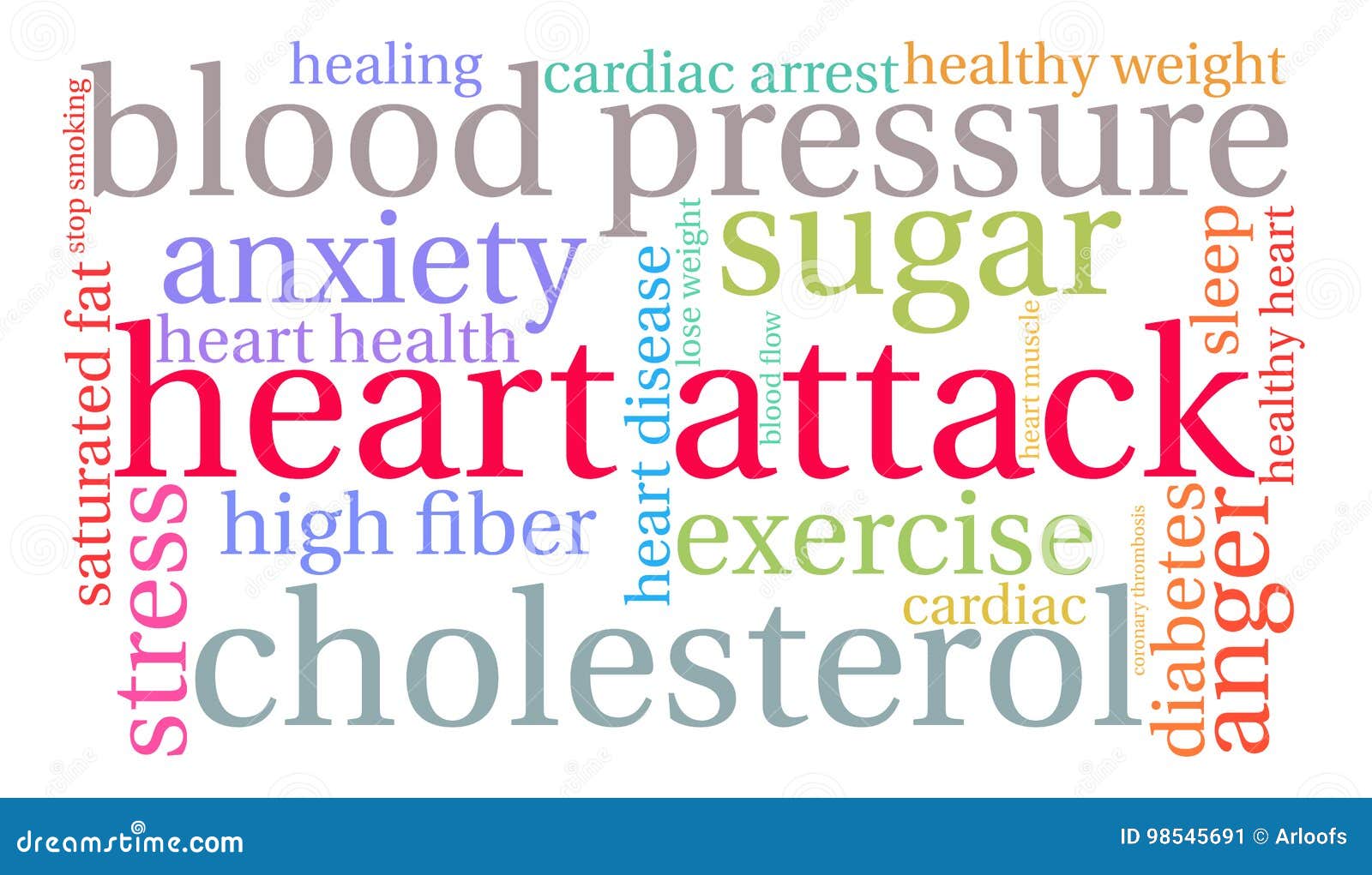 Heart Attack Word Cloud stock illustration. Illustration of high - 98545691