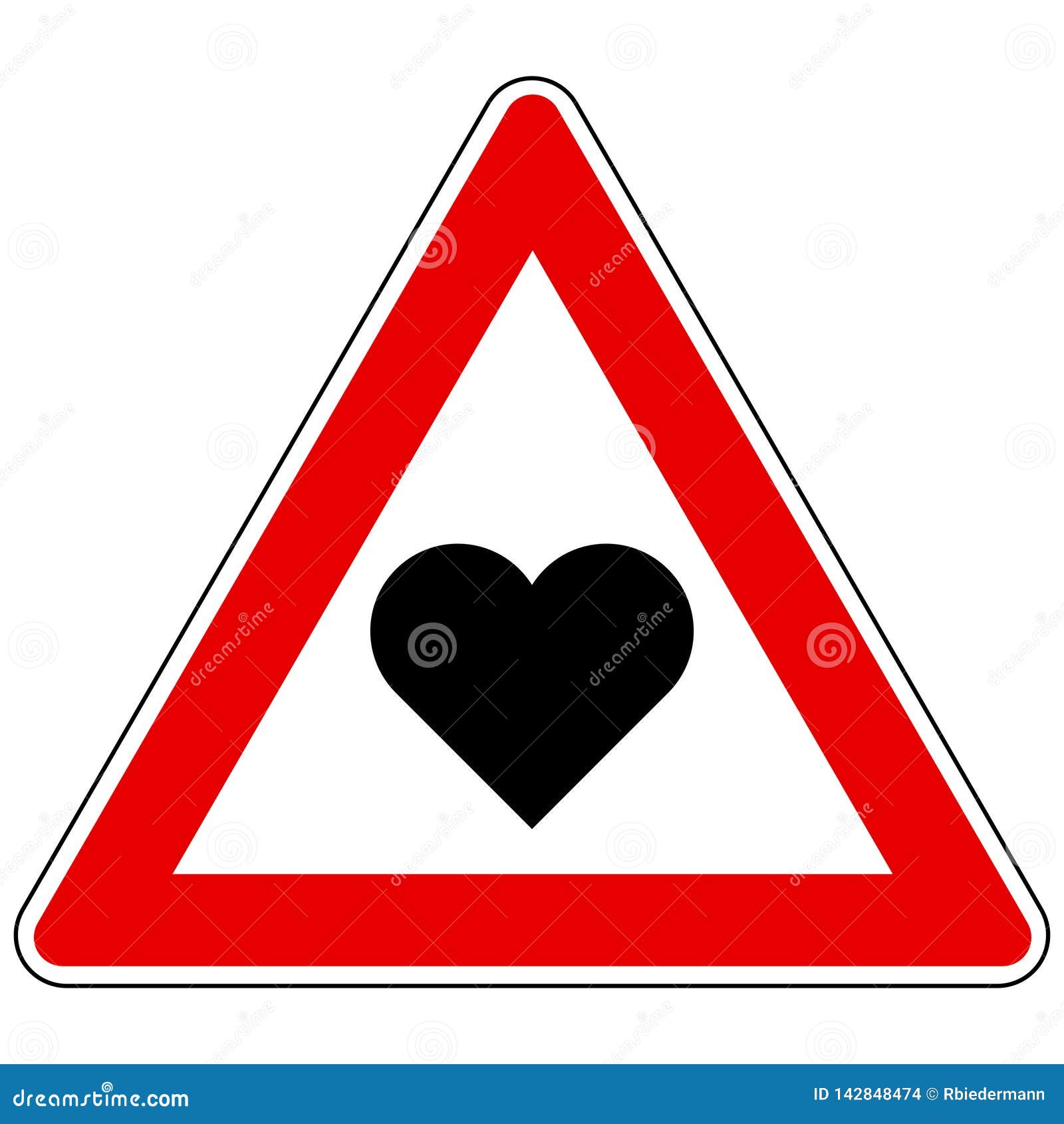 Heart and attention sign stock vector. Illustration of heart - 142848474