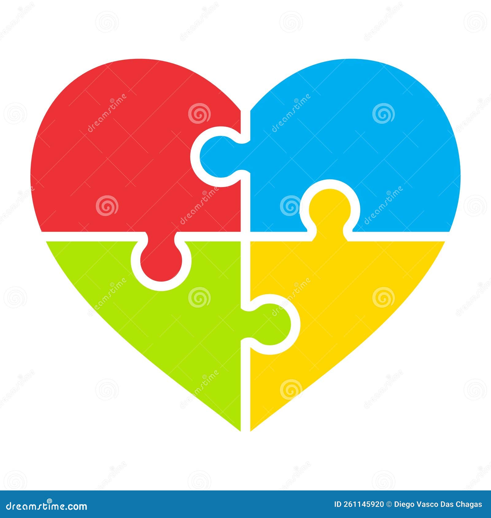 Heart autism autist stock vector. Illustration of orange - 261145920