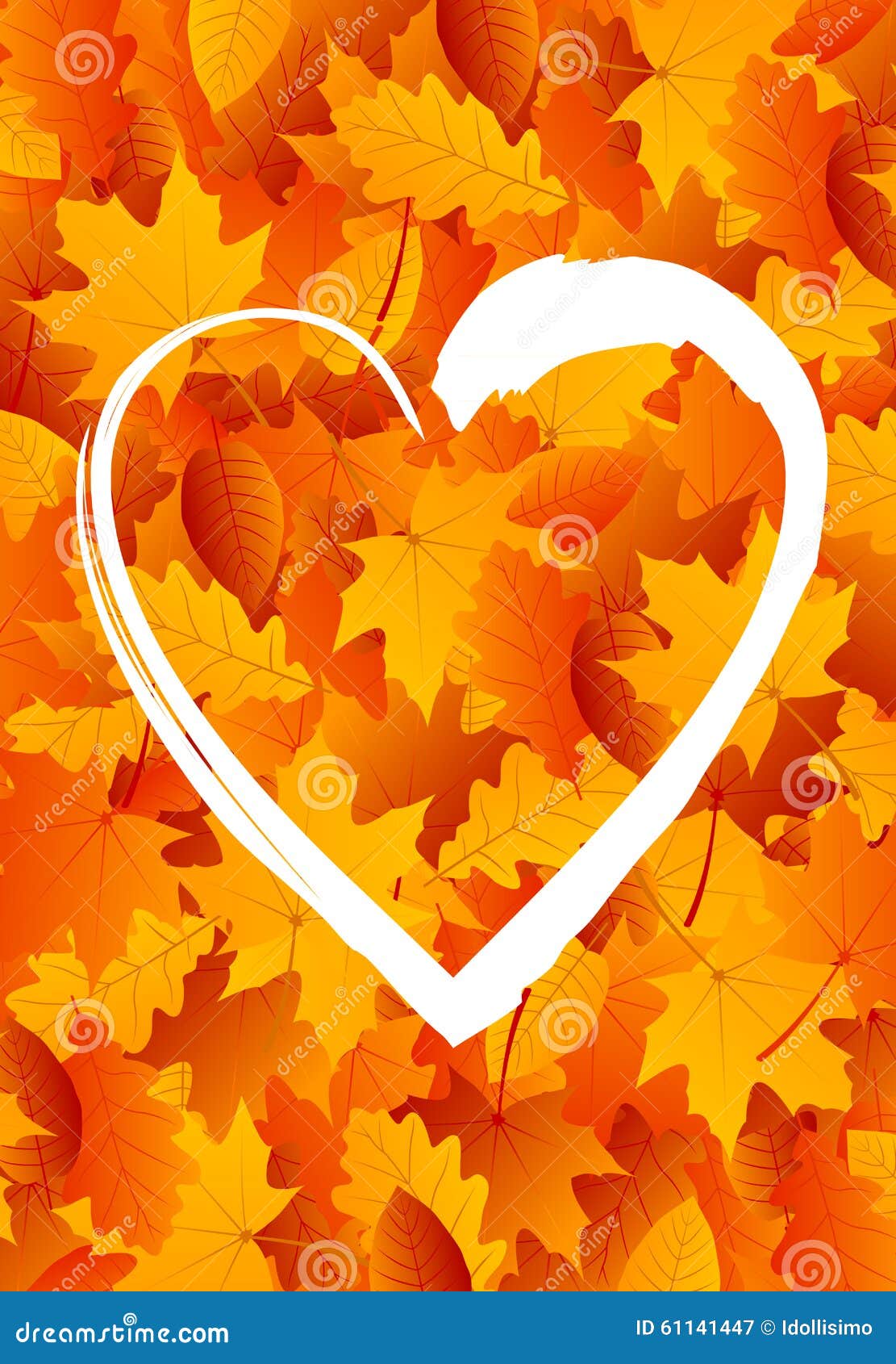 Heart for Autumn stock vector. Illustration of backgrounds - 61141447