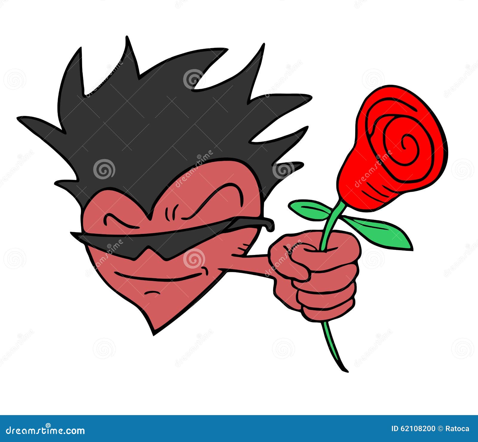 Heart bad boy stock vector. Illustration of flower, passion - 62108200