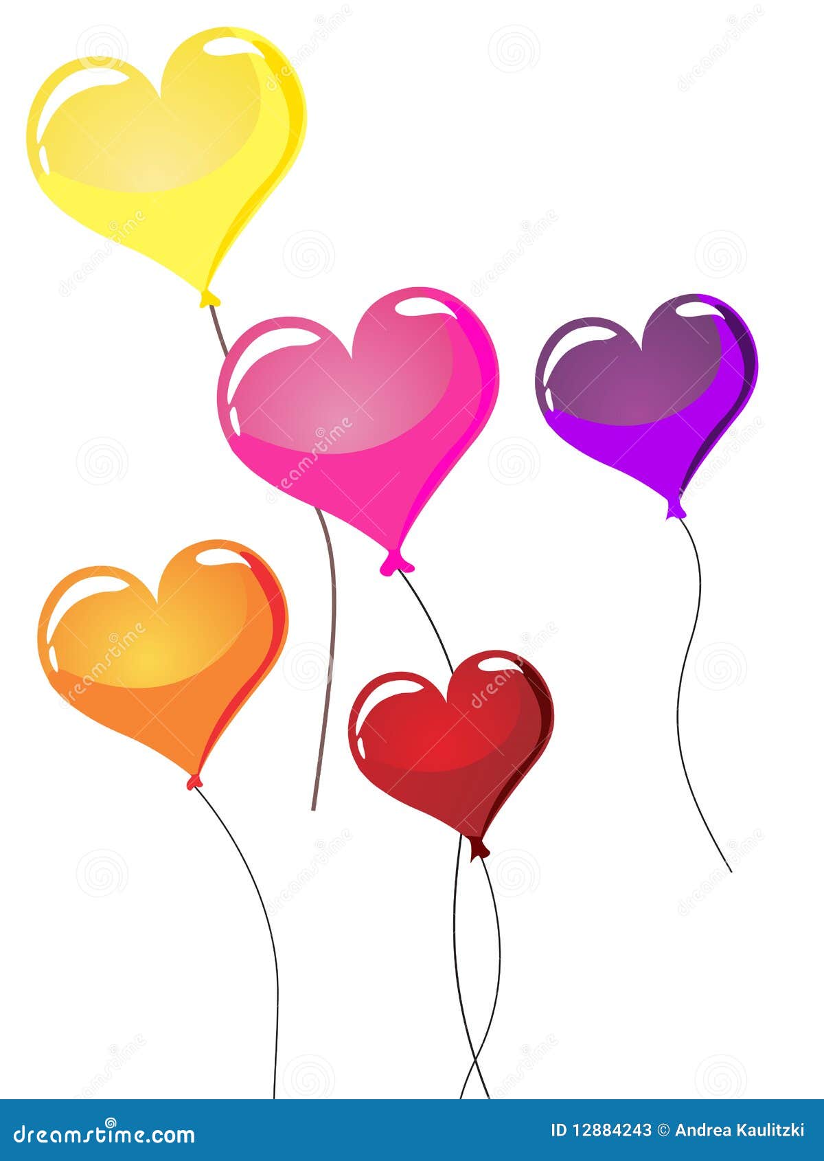 Heart balloons stock vector. Illustration of celebration - 12884243