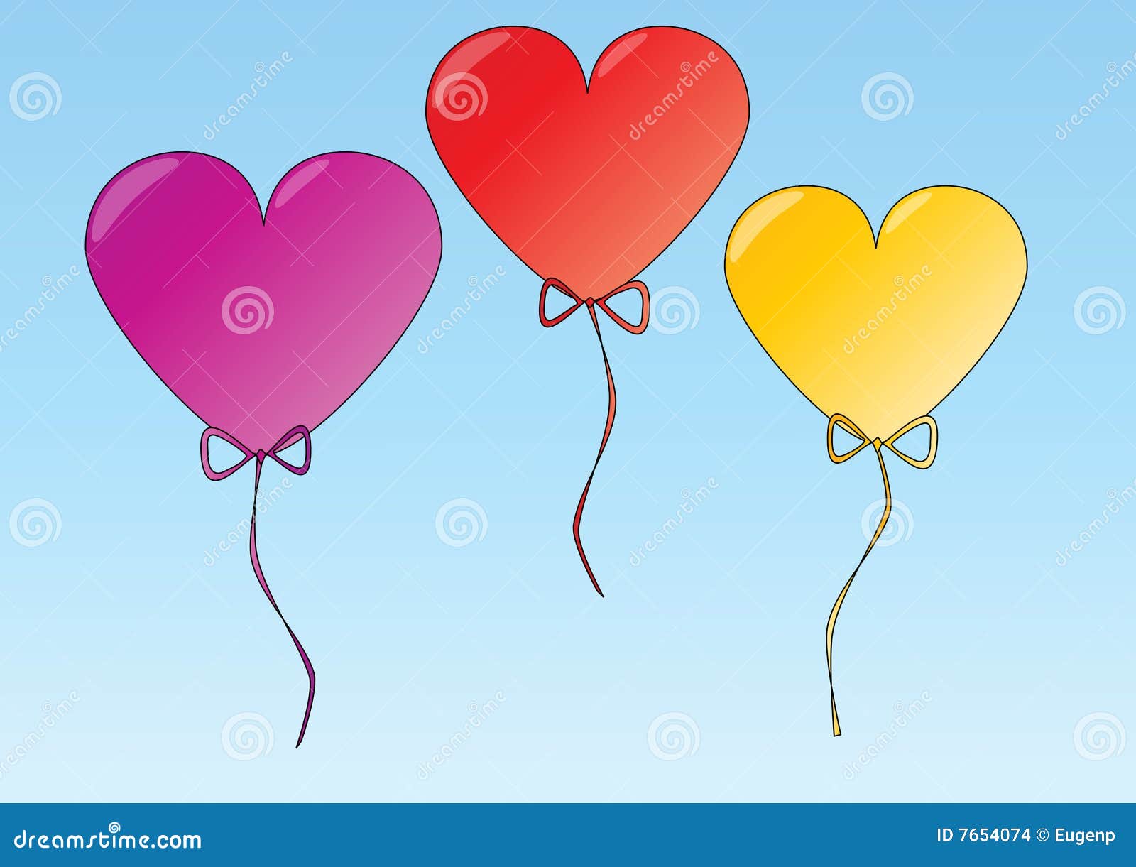 Heart Balloons Border Background Vector Illustration | CartoonDealer ...