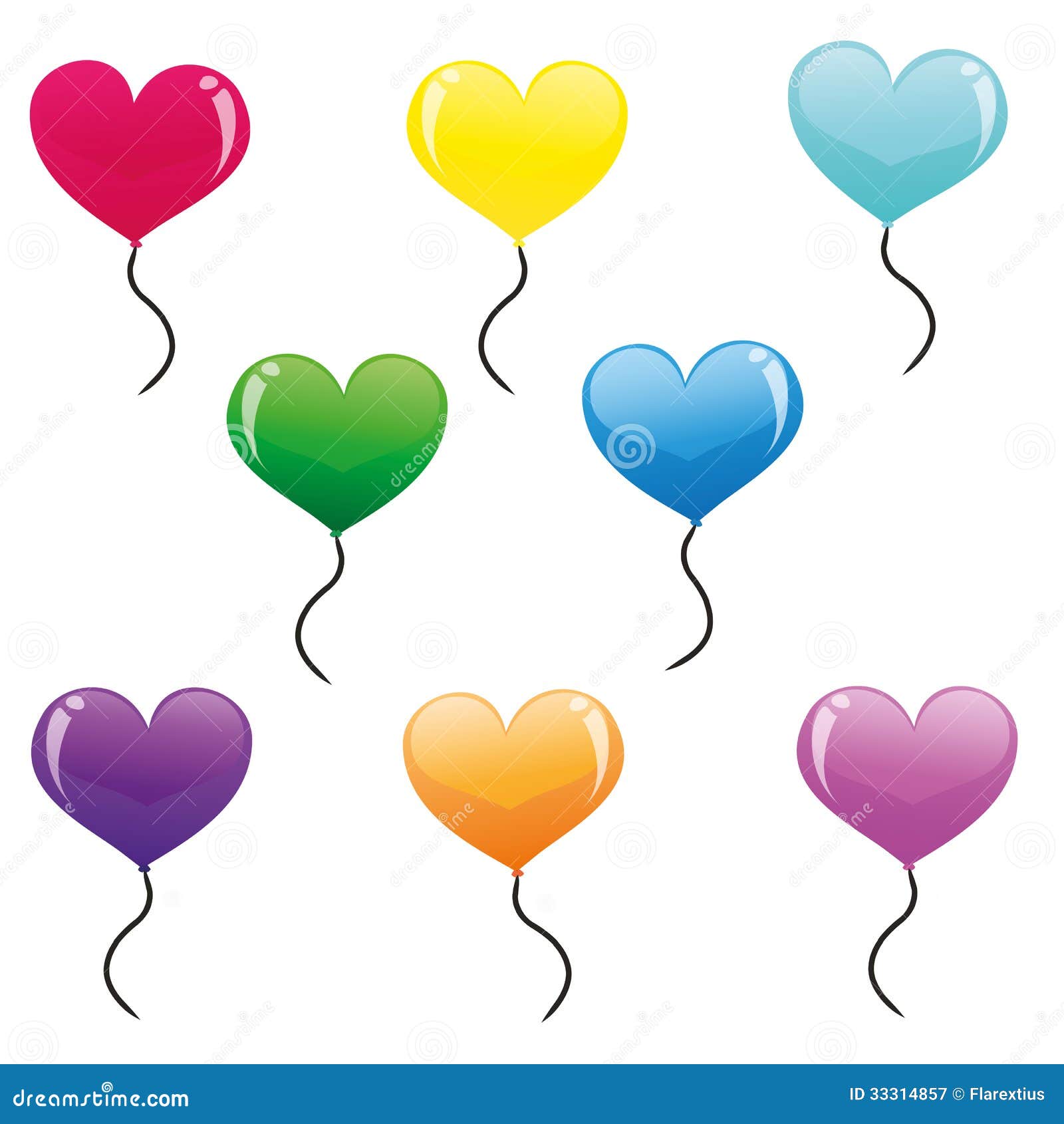 Heart balloons stock vector. Illustration of card, pink - 33314857