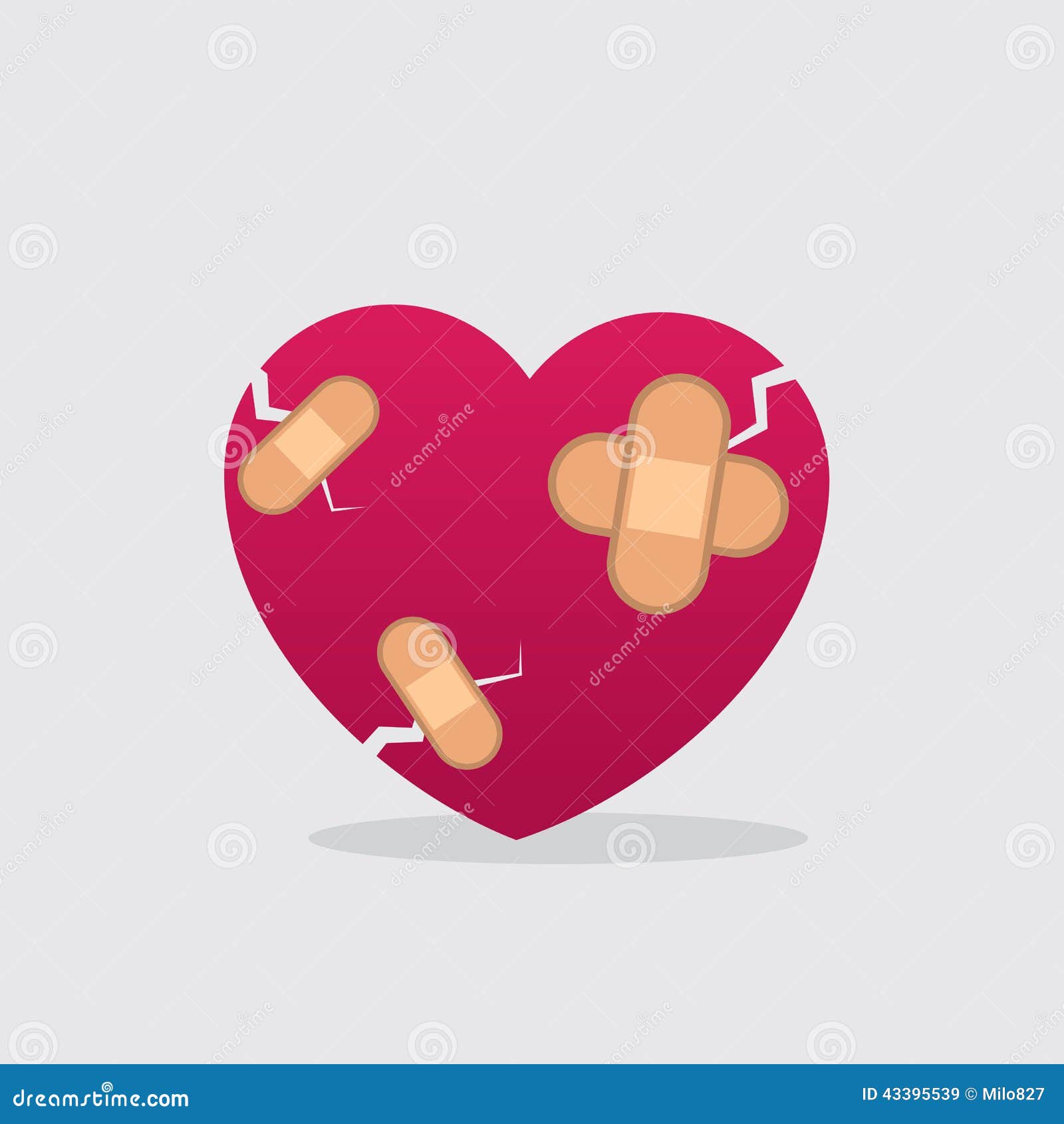 Heart In Bandages Large Size Icon For Emoji Smile Vector Illustration ...