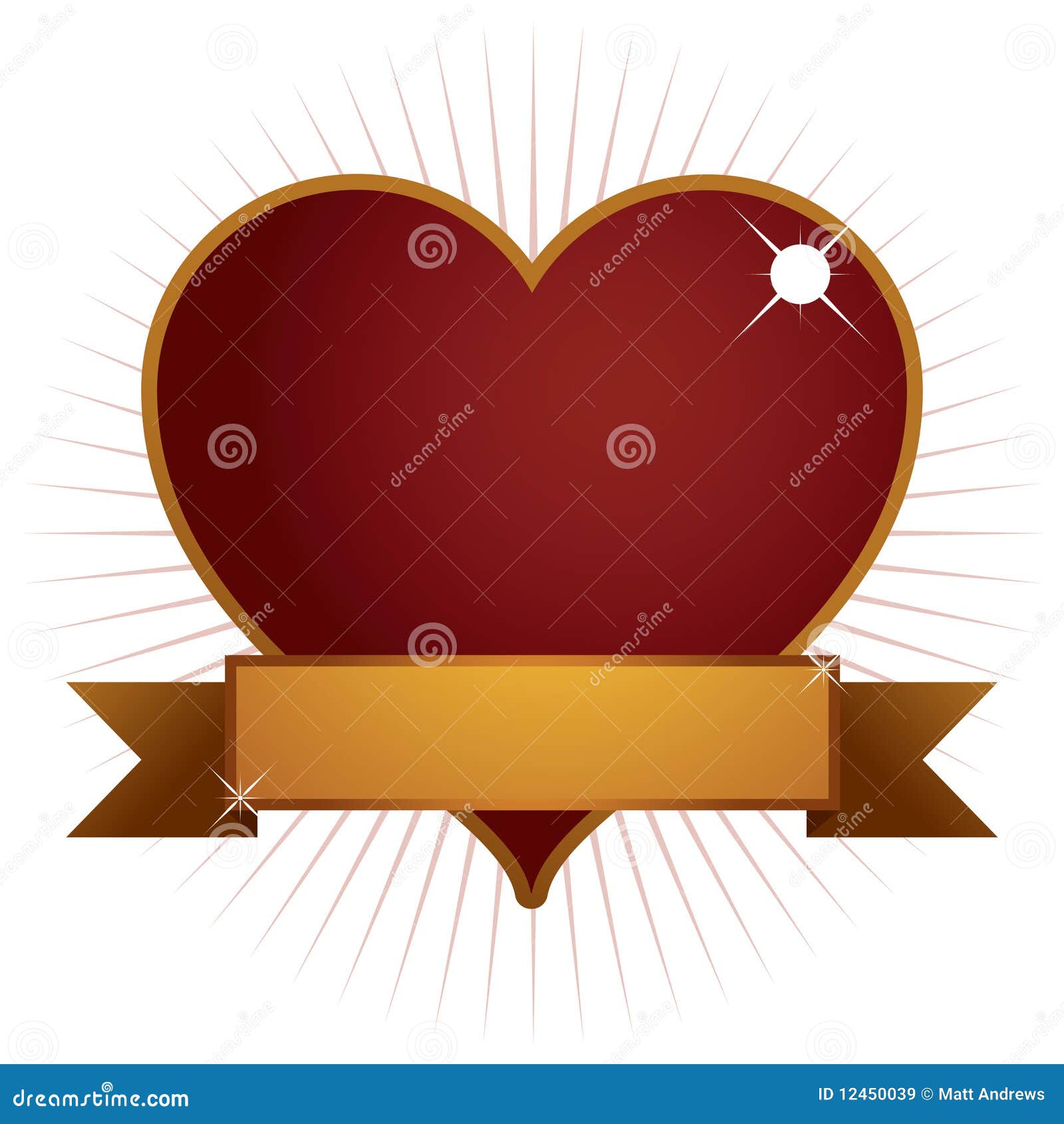 Heart with banner stock vector. Illustration of february - 12450039