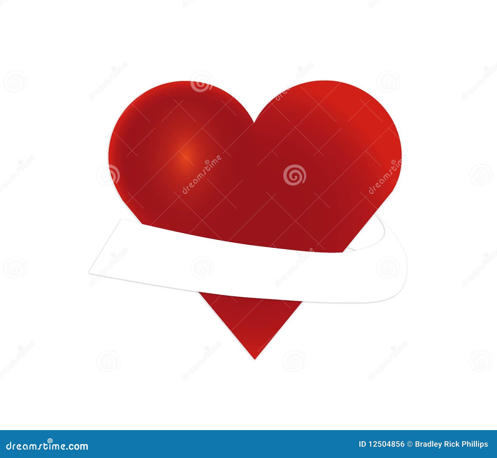 Heart with banner stock illustration. Illustration of happy - 12504856
