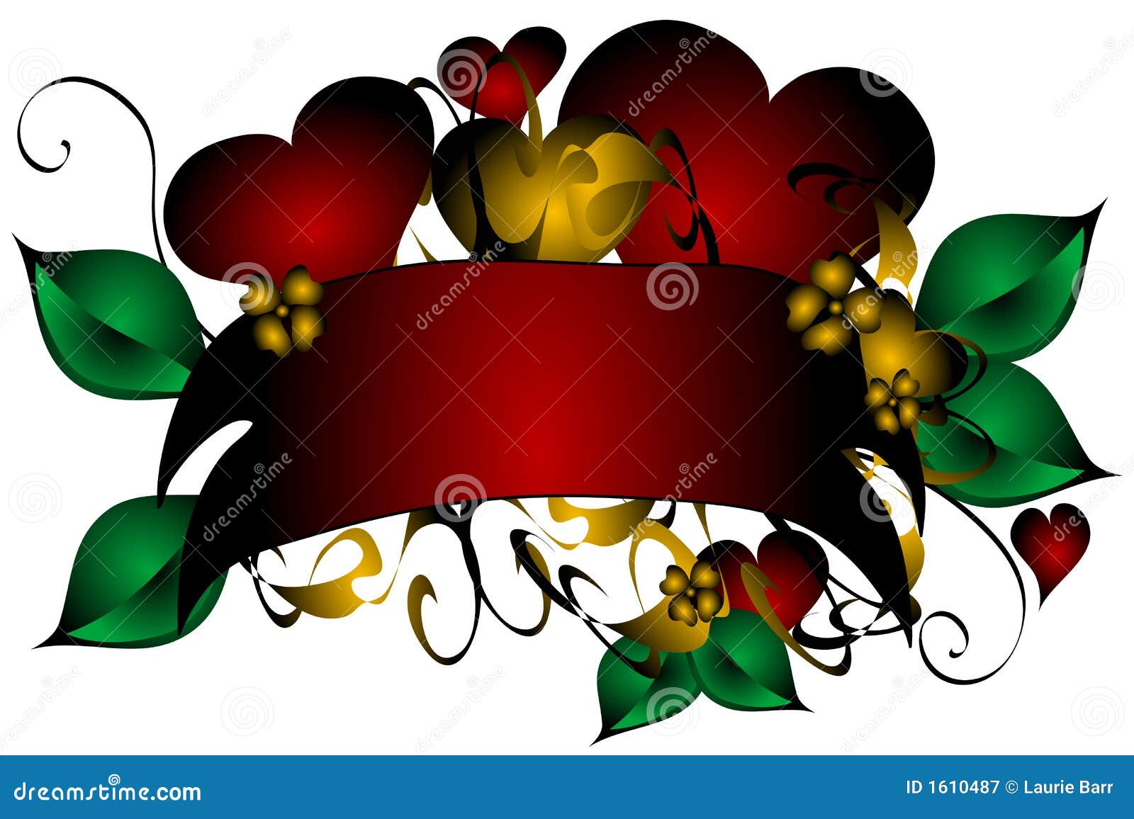 Heart Banner stock illustration. Illustration of elegant - 1610487