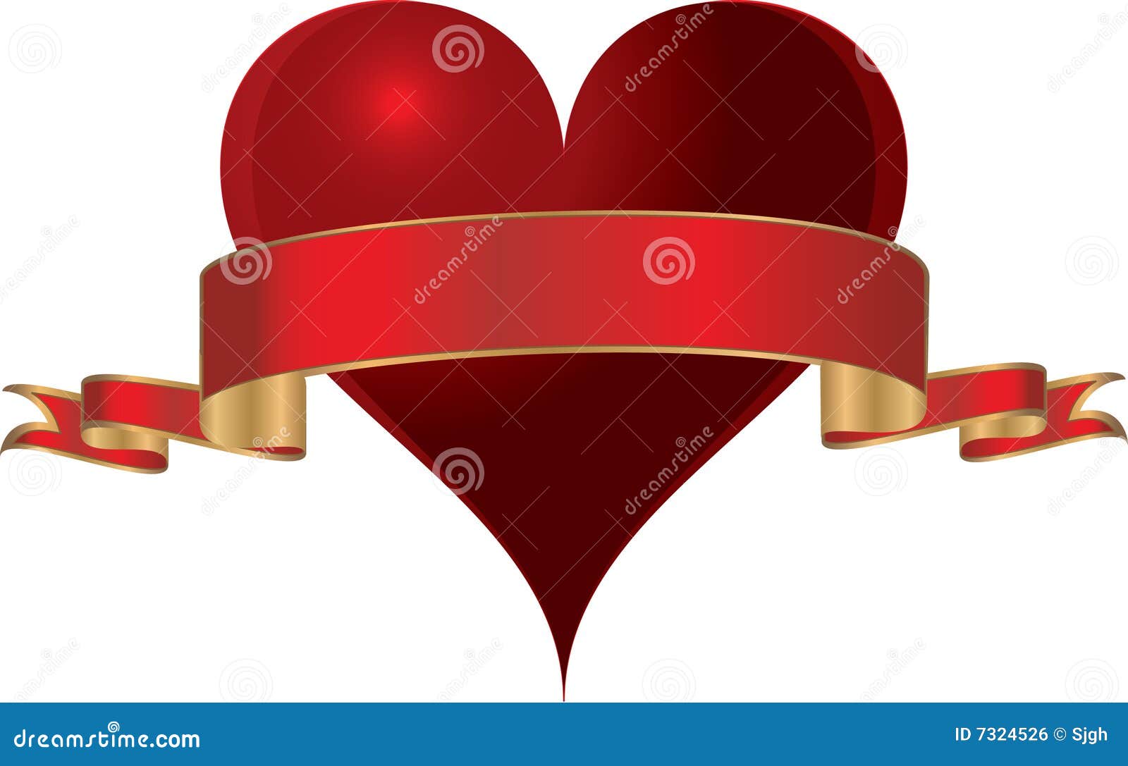 Heart with banner stock vector. Illustration of collection - 7324526