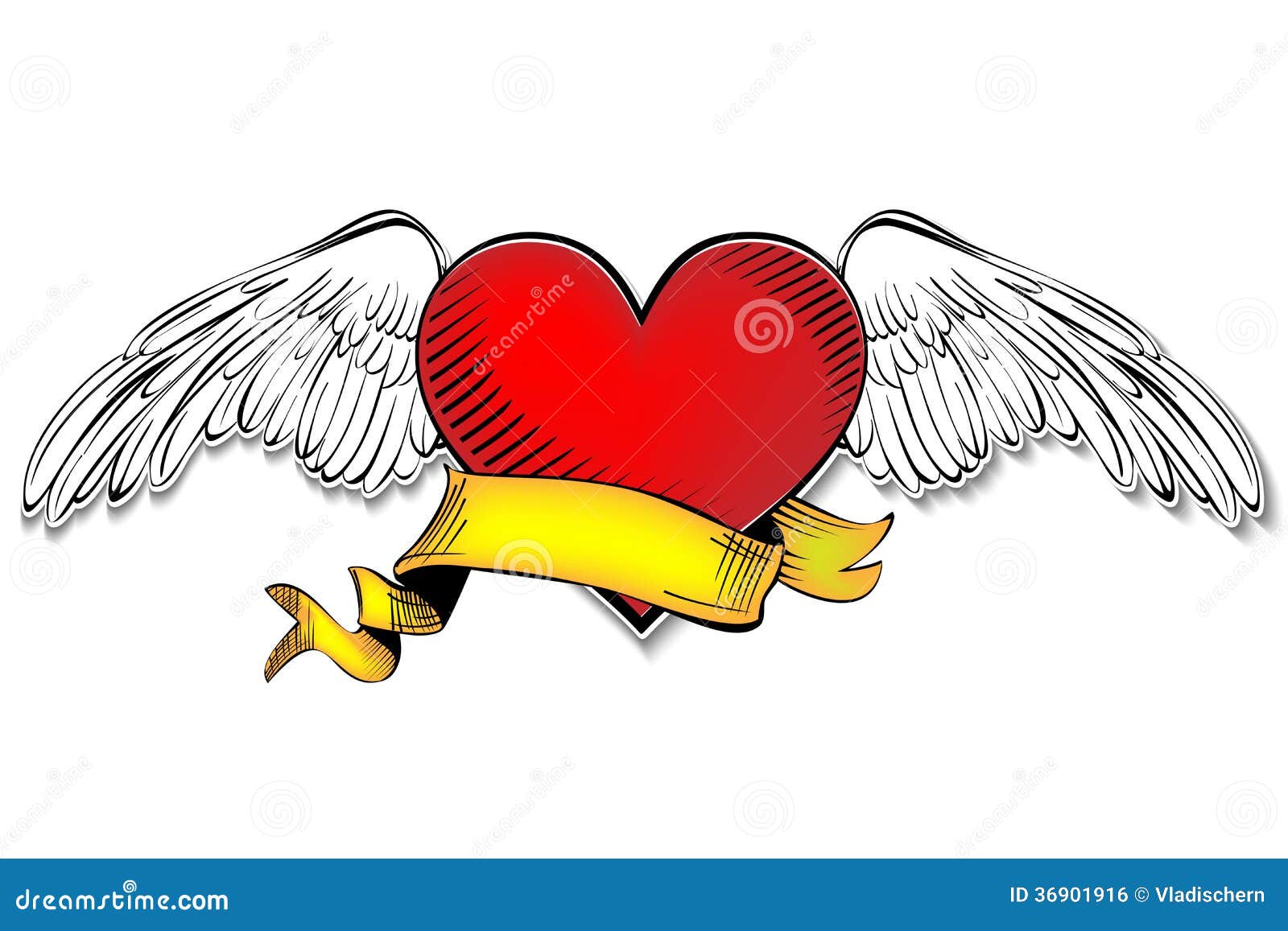 Heart And Banner Drawings