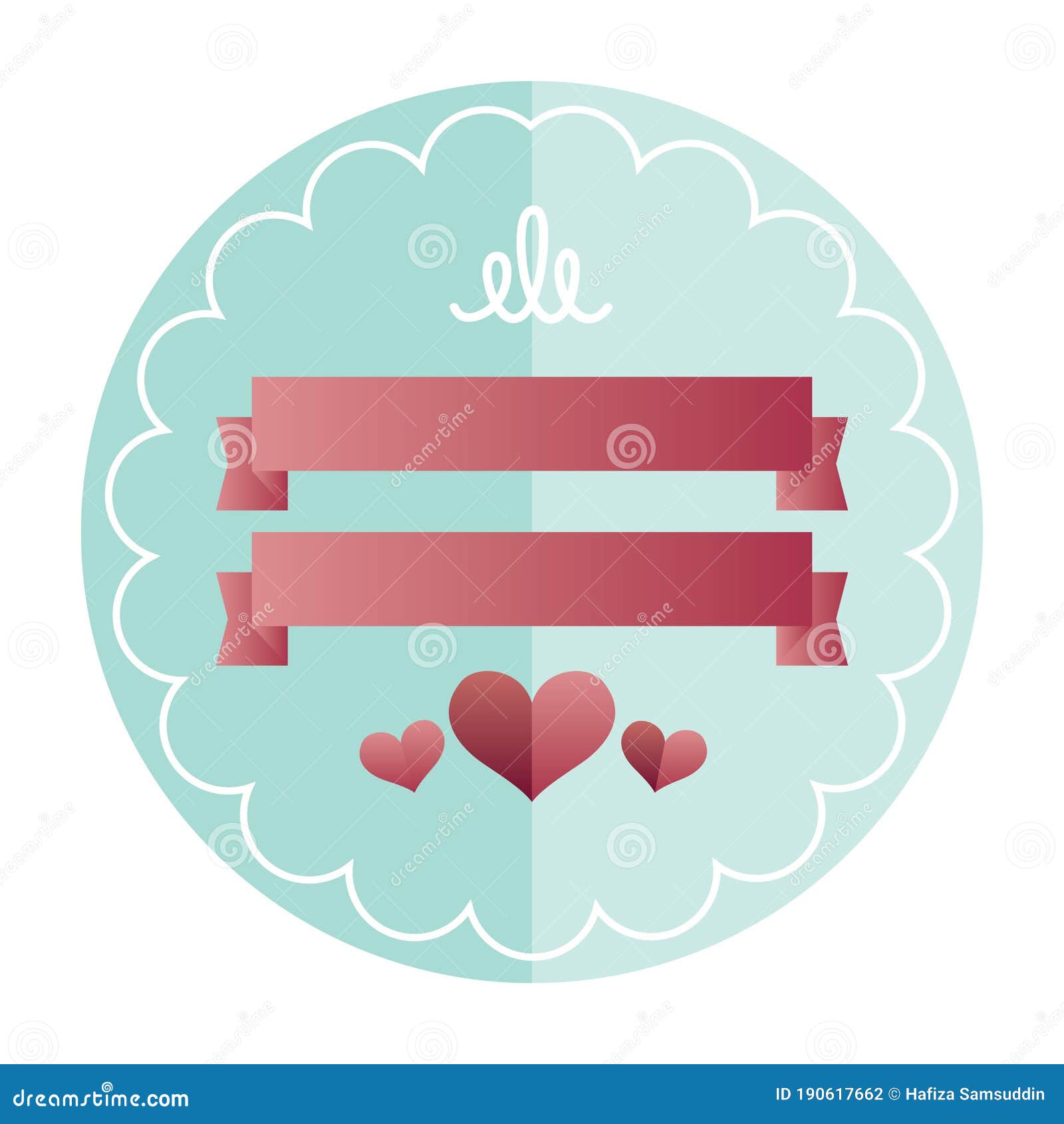 Heart with Banners. Vector Illustration Decorative Design Stock Vector ...