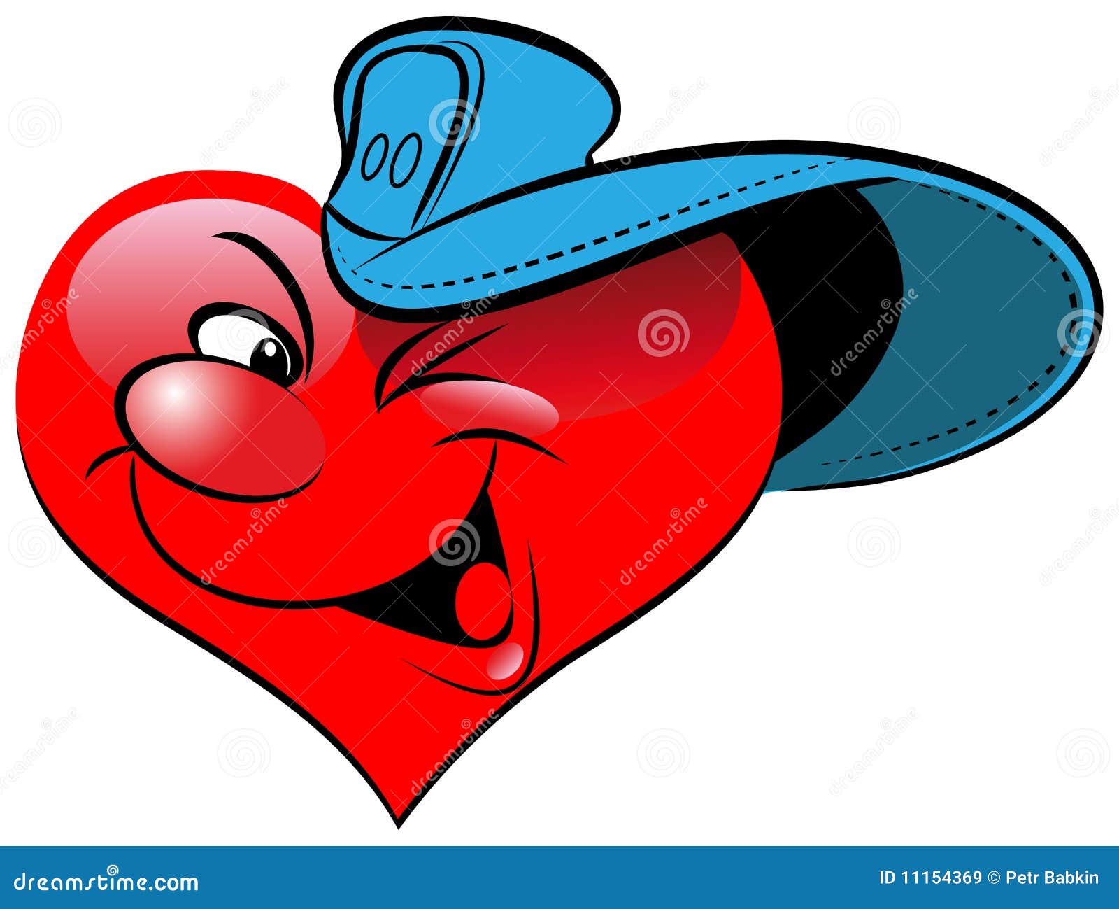 Heart in Baseball Cap stock illustration. Illustration of holiday ...