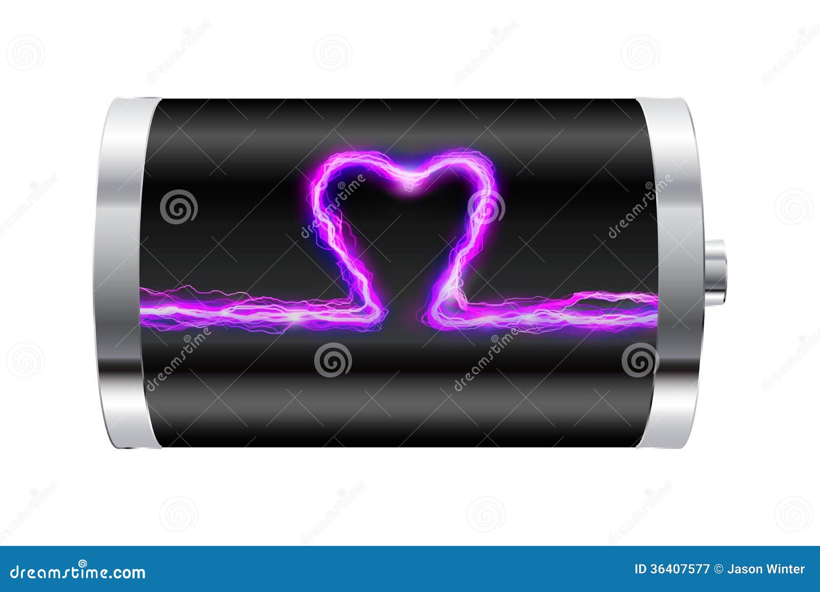 Heart Battery stock illustration. Illustration of rechargeable - 36407577