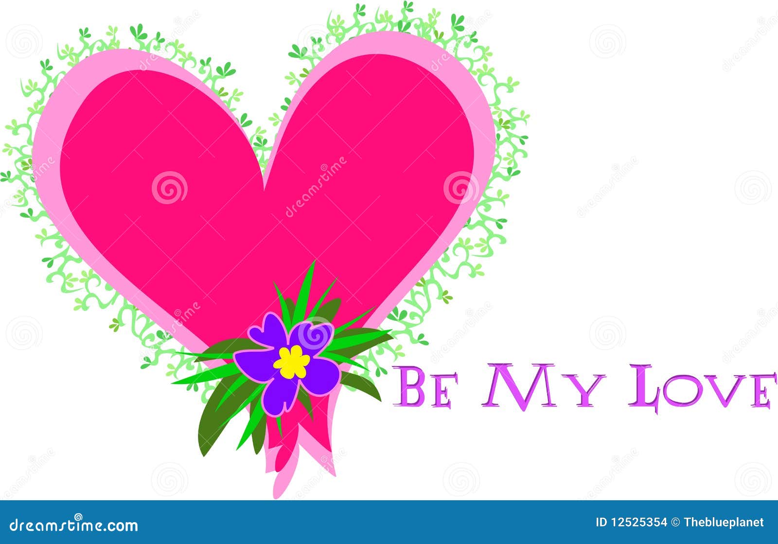 Heart with Be My Love Message Stock Vector - Illustration of affection ...