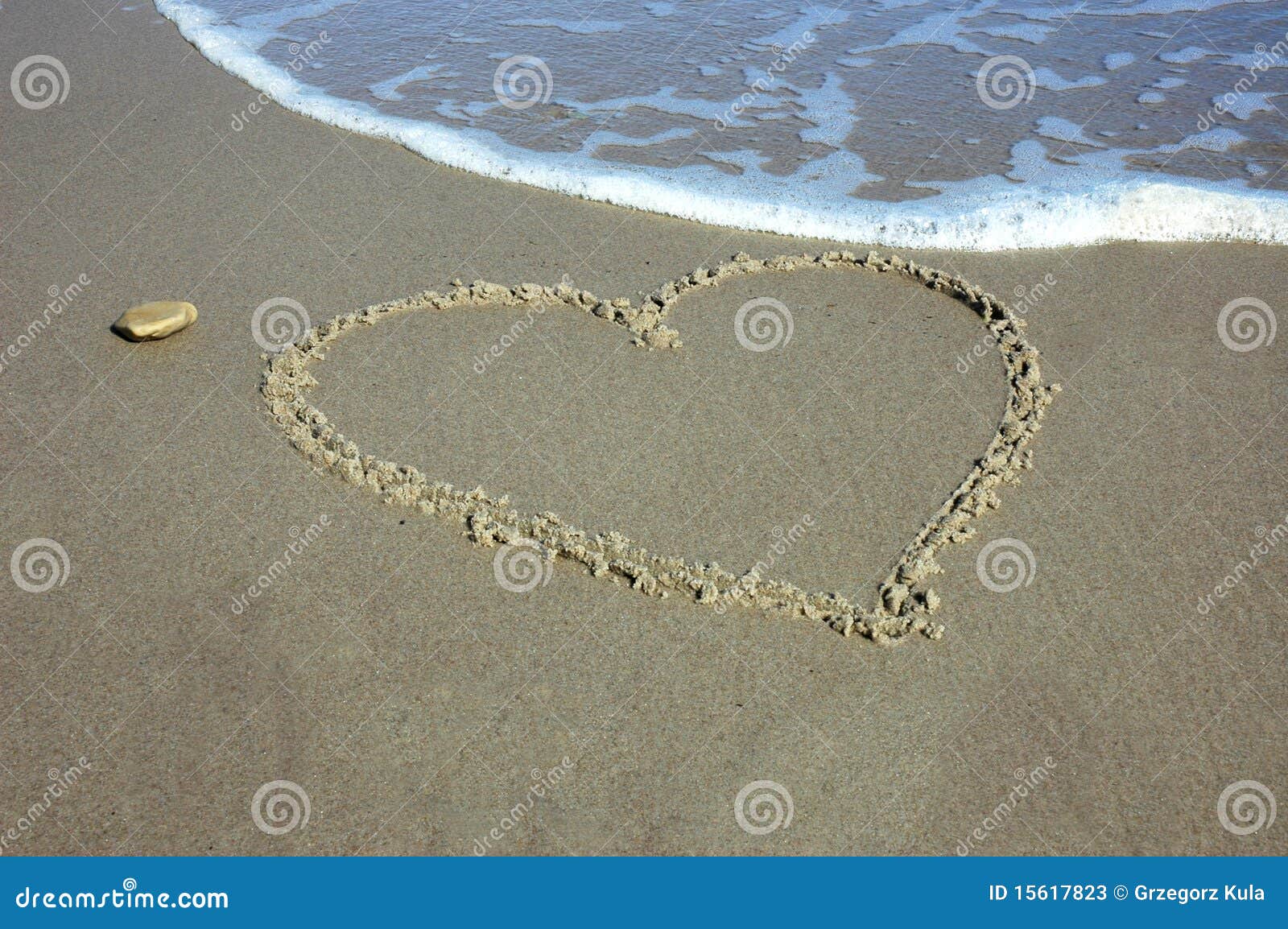 Heart on beach stock image. Image of island, vacations - 15617823