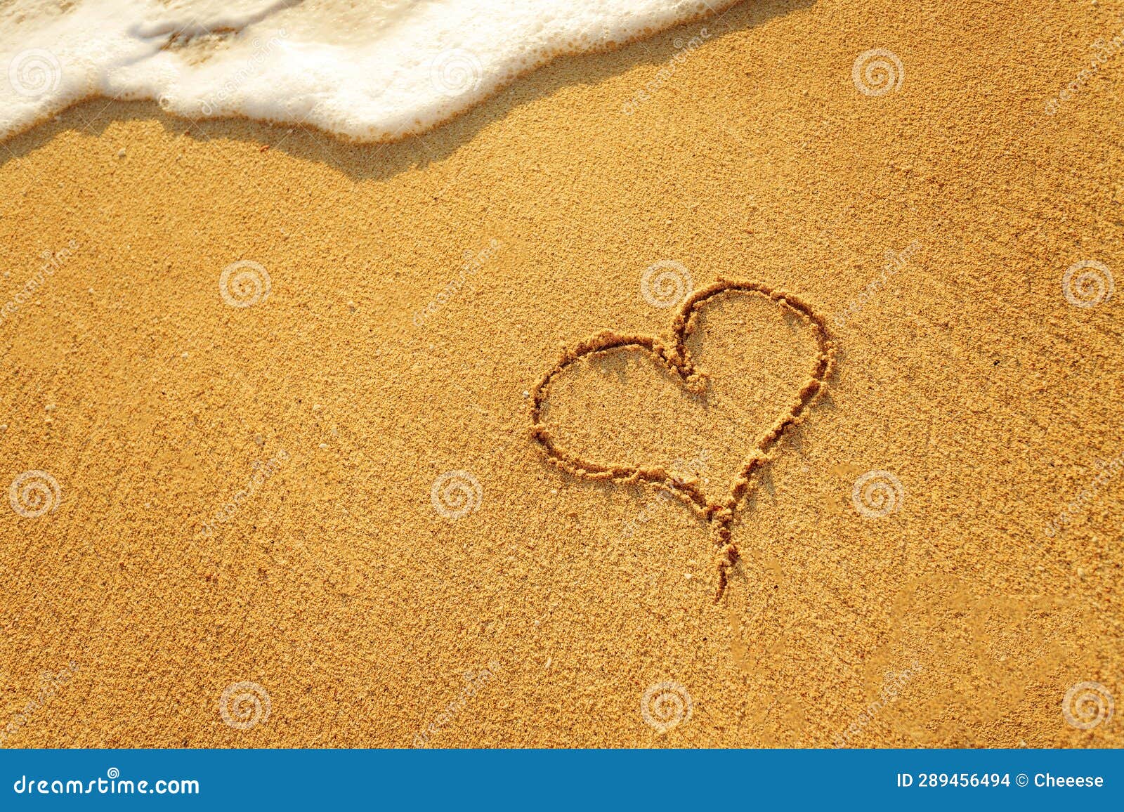 Heart on Beach with Sunset. Romantic Composition. Stock Photo - Image ...