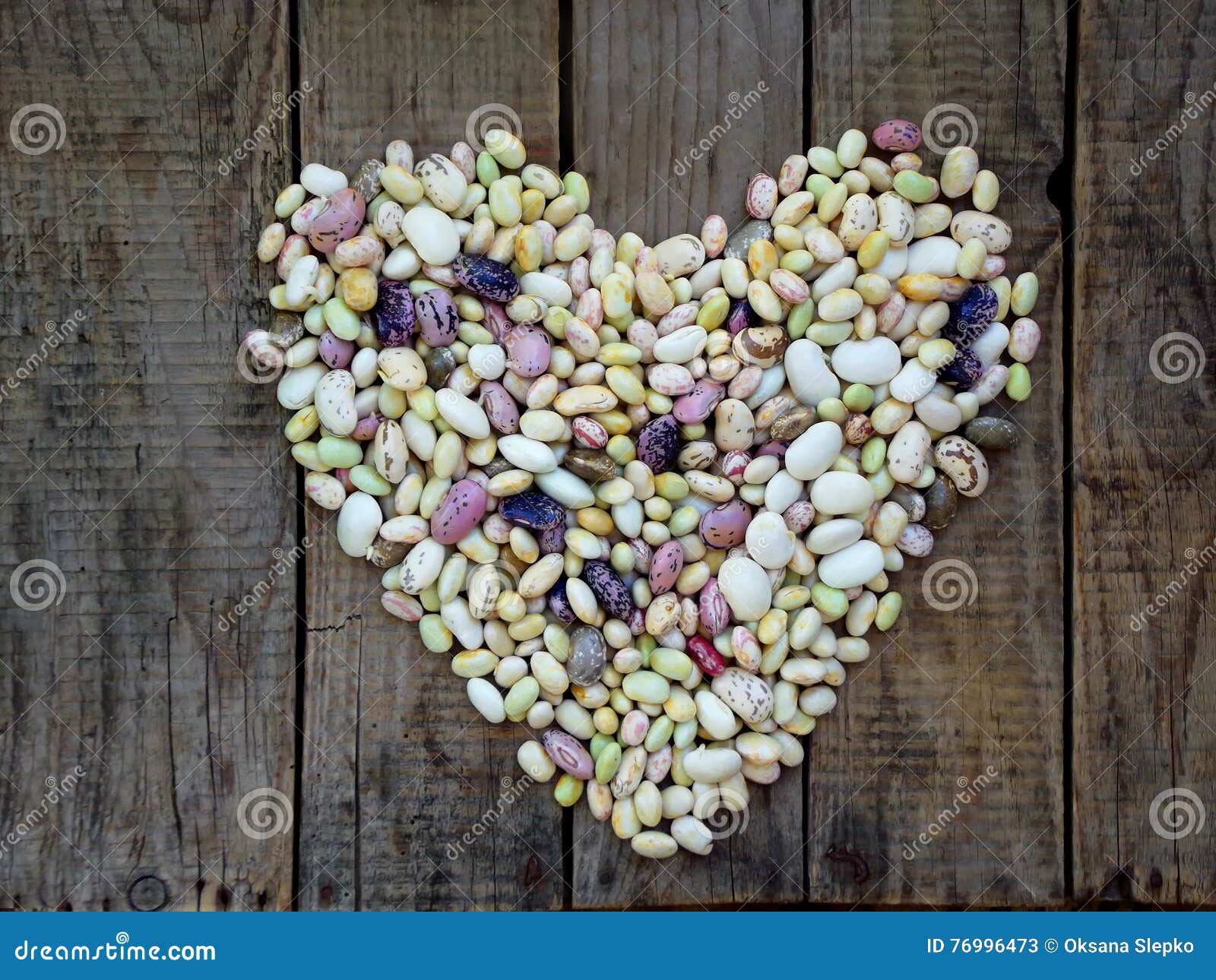 Heart from Beans of Different Varieties and Colors Stock Image - Image ...