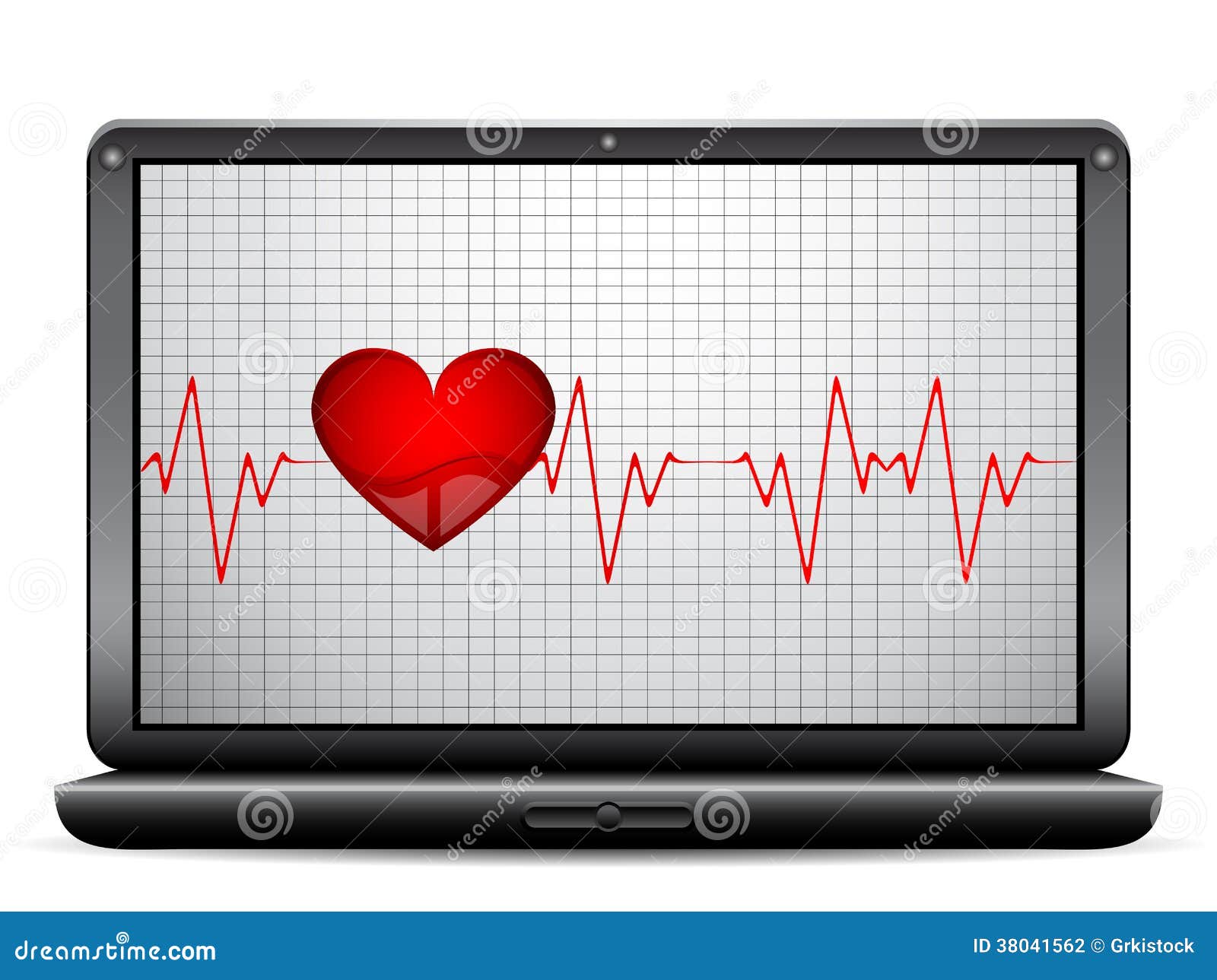 Heart beat stock vector. Illustration of healthcare, computer - 38041562
