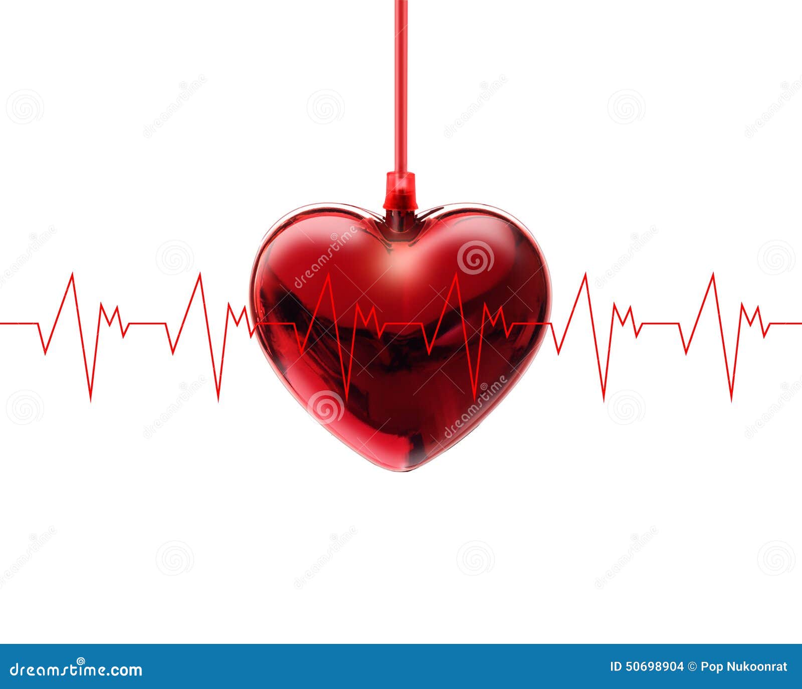 Heart Beat of a Cardiac Frequency on White Background Stock Photo ...