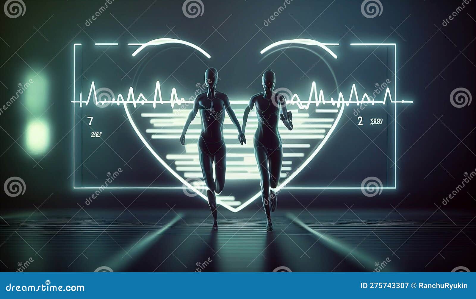 Heart Beat Cardio Diagram Statistic, Health Data Statistic Stock ...