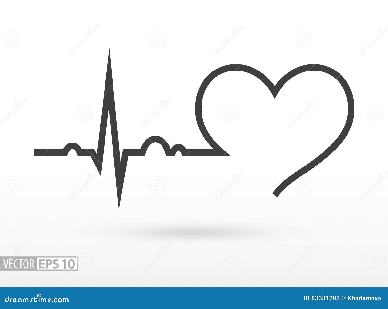 Heart Beat Cardiogram Cardiac Cycle Medical Icon Stock Vector