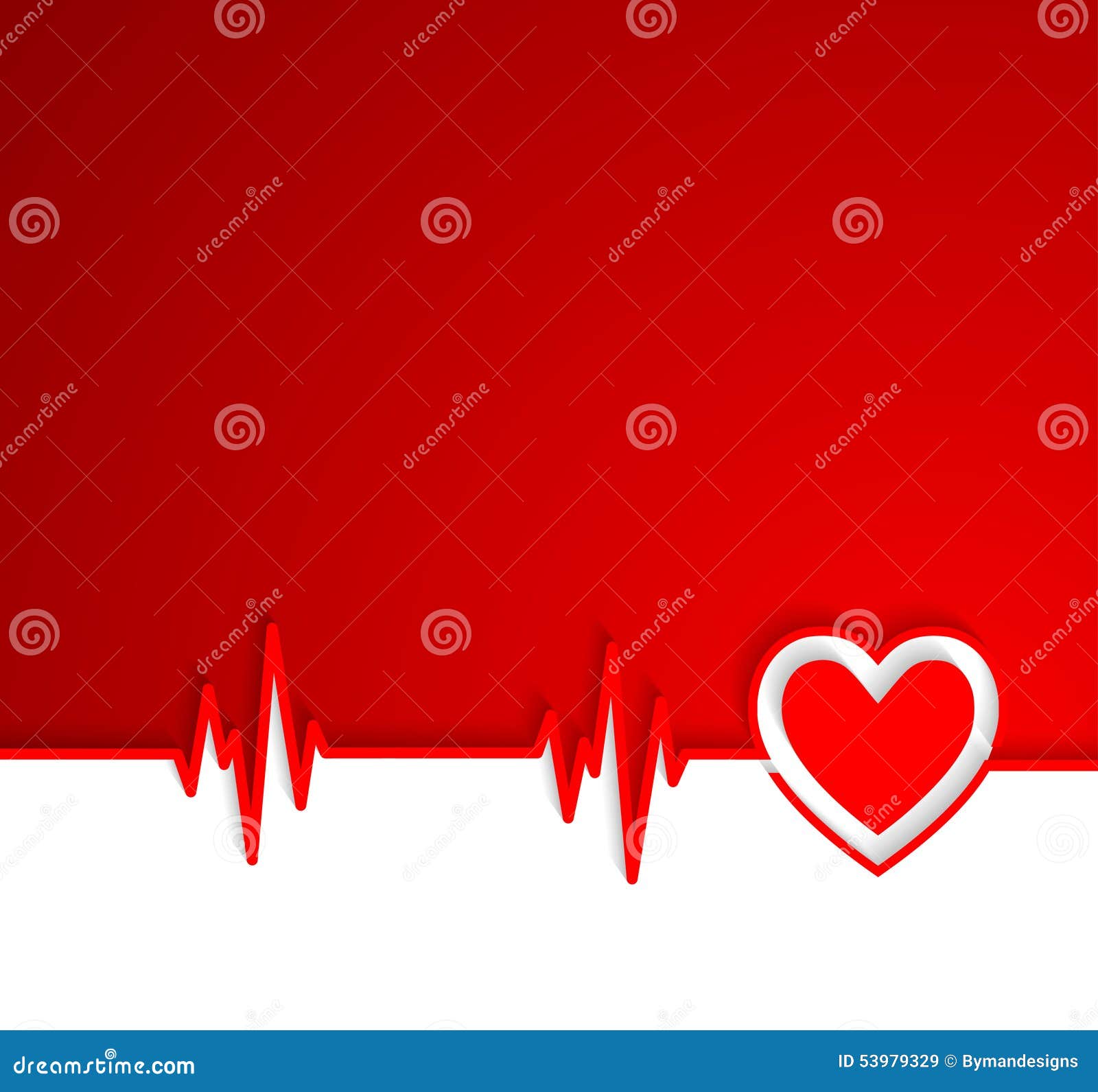 Heart Beat Cardiogram with Heart Shape Stock Vector - Illustration of ...