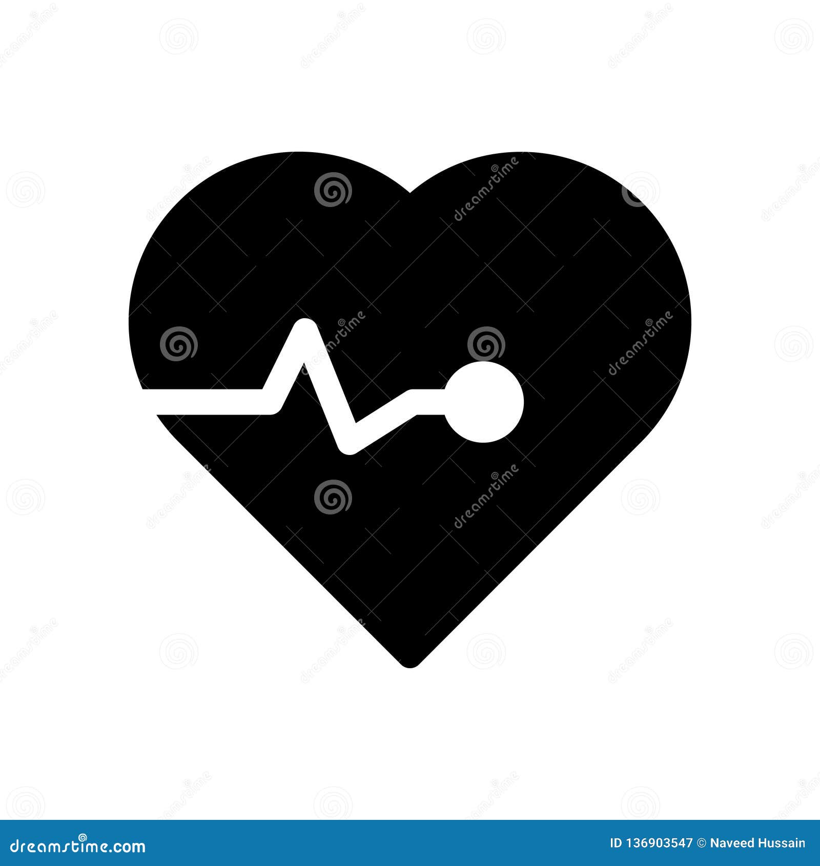 Heart Beat Glyph Vector Icon Stock Vector - Illustration of glyph ...