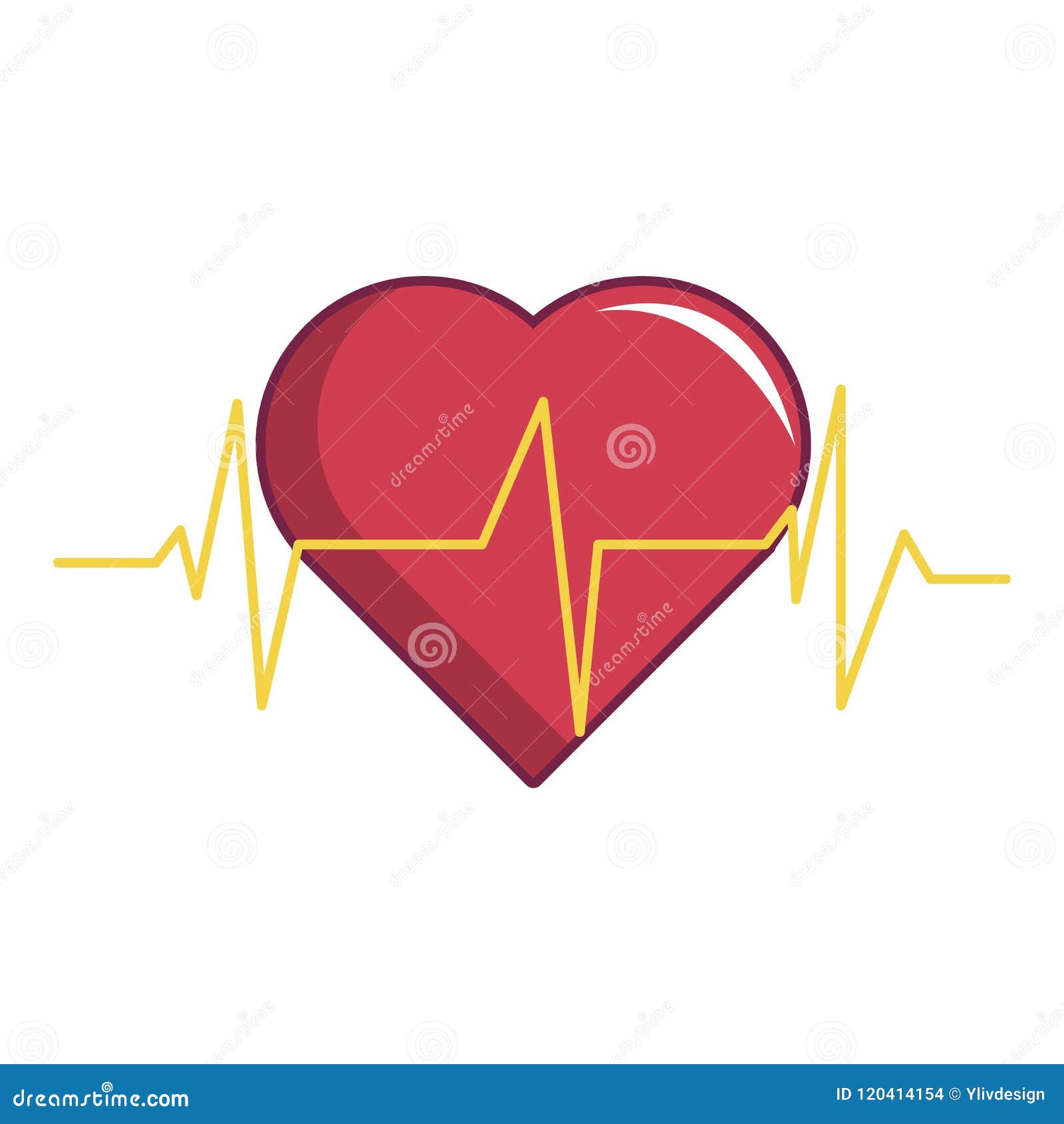 Heart Beat Icon, Cartoon Style Stock Vector - Illustration of love ...