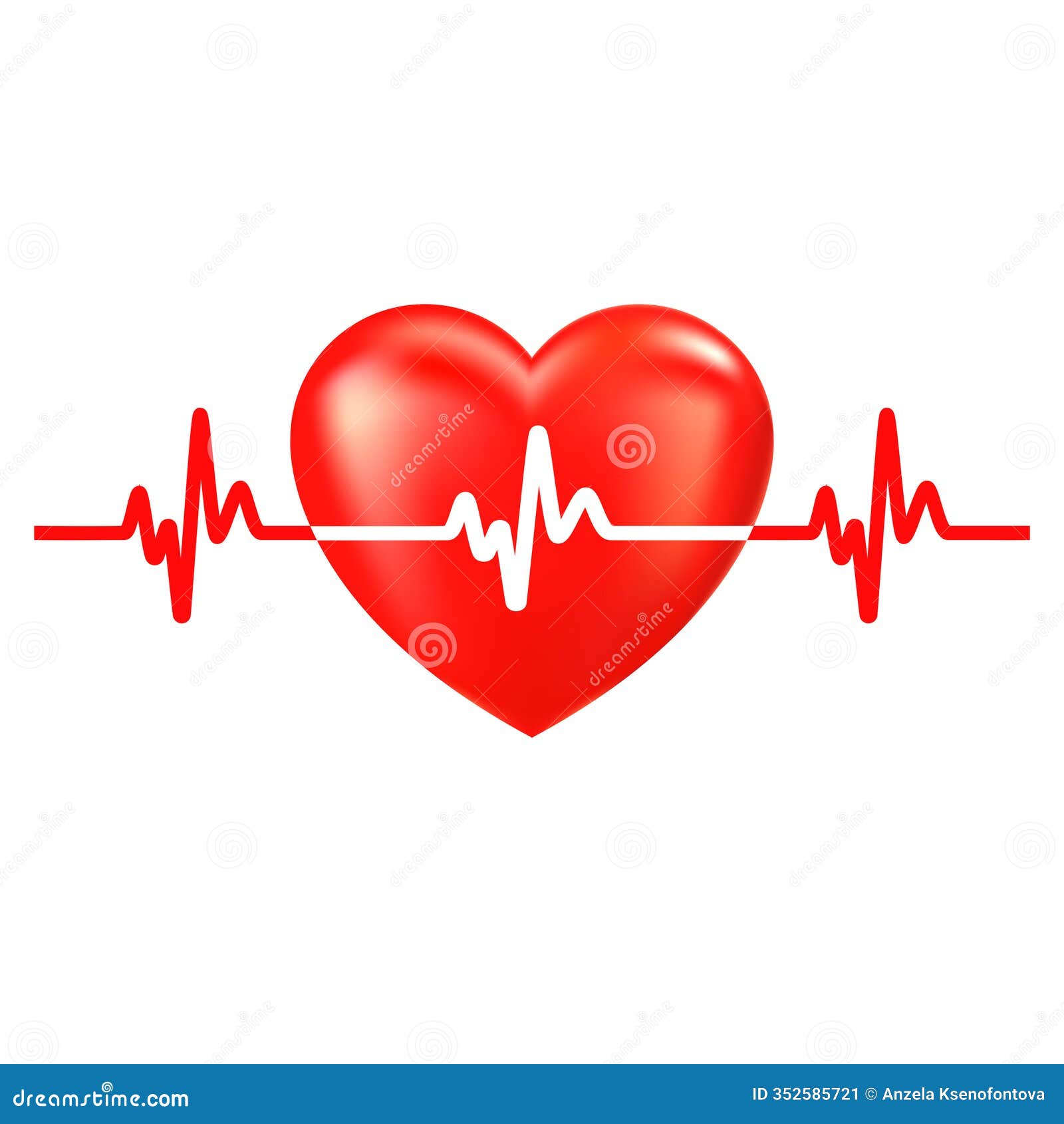 Heart Beat Icon. Heart Shape with Pulse Line Stock Illustration ...