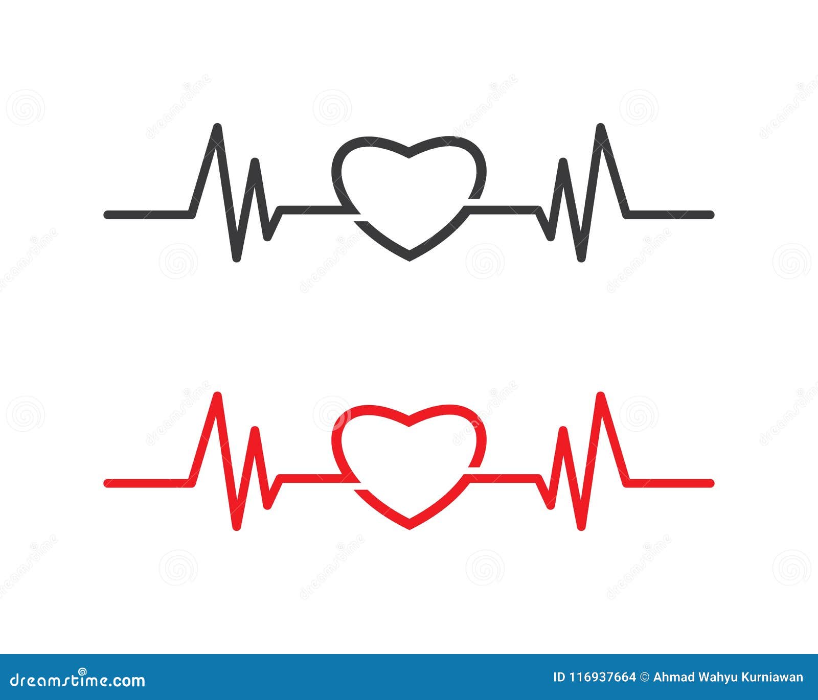 Heart beat line vector stock vector. Illustration of healthy - 116937664