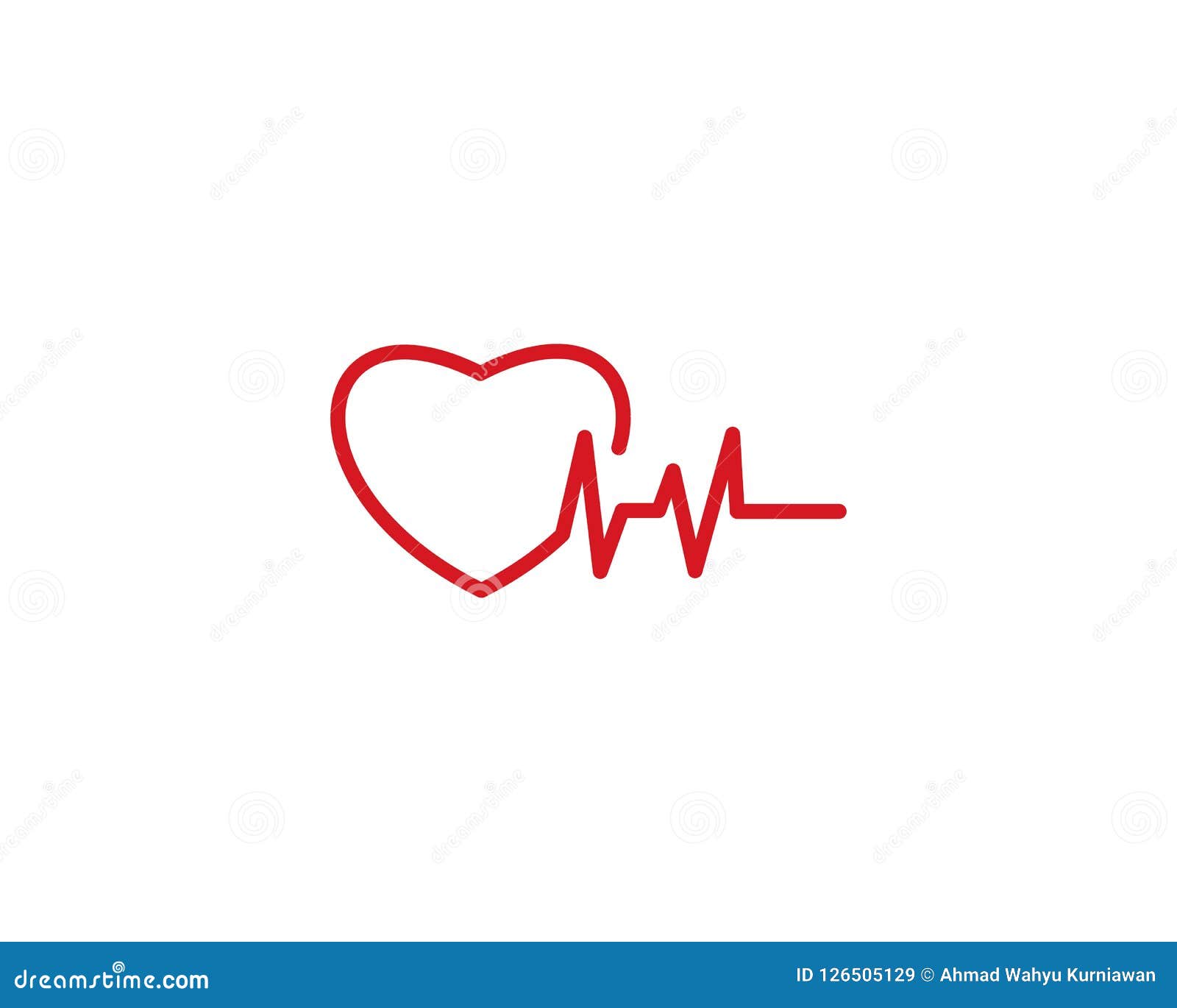 Heart beat line vector stock vector. Illustration of heart - 126505129