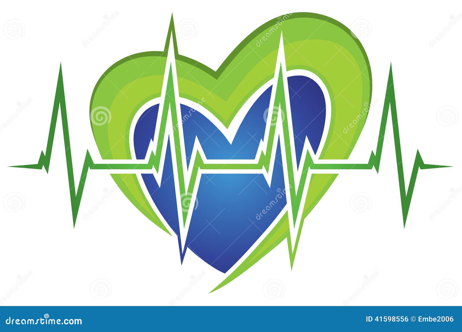 Heart Beat stock vector. Illustration of green, pattern - 41598556