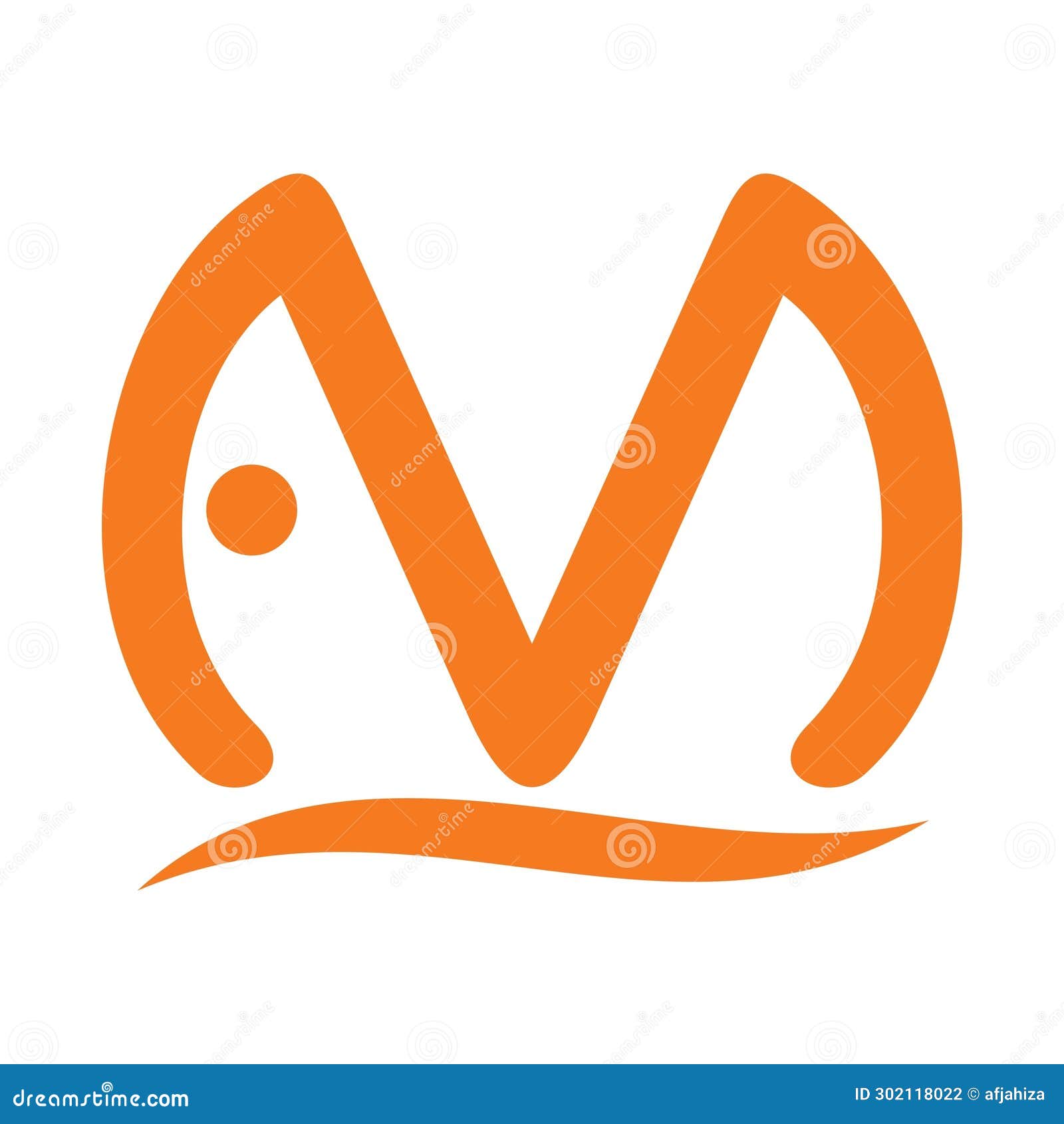 M Letter Fish Head Logo Template 2 Stock Vector - Illustration of ...