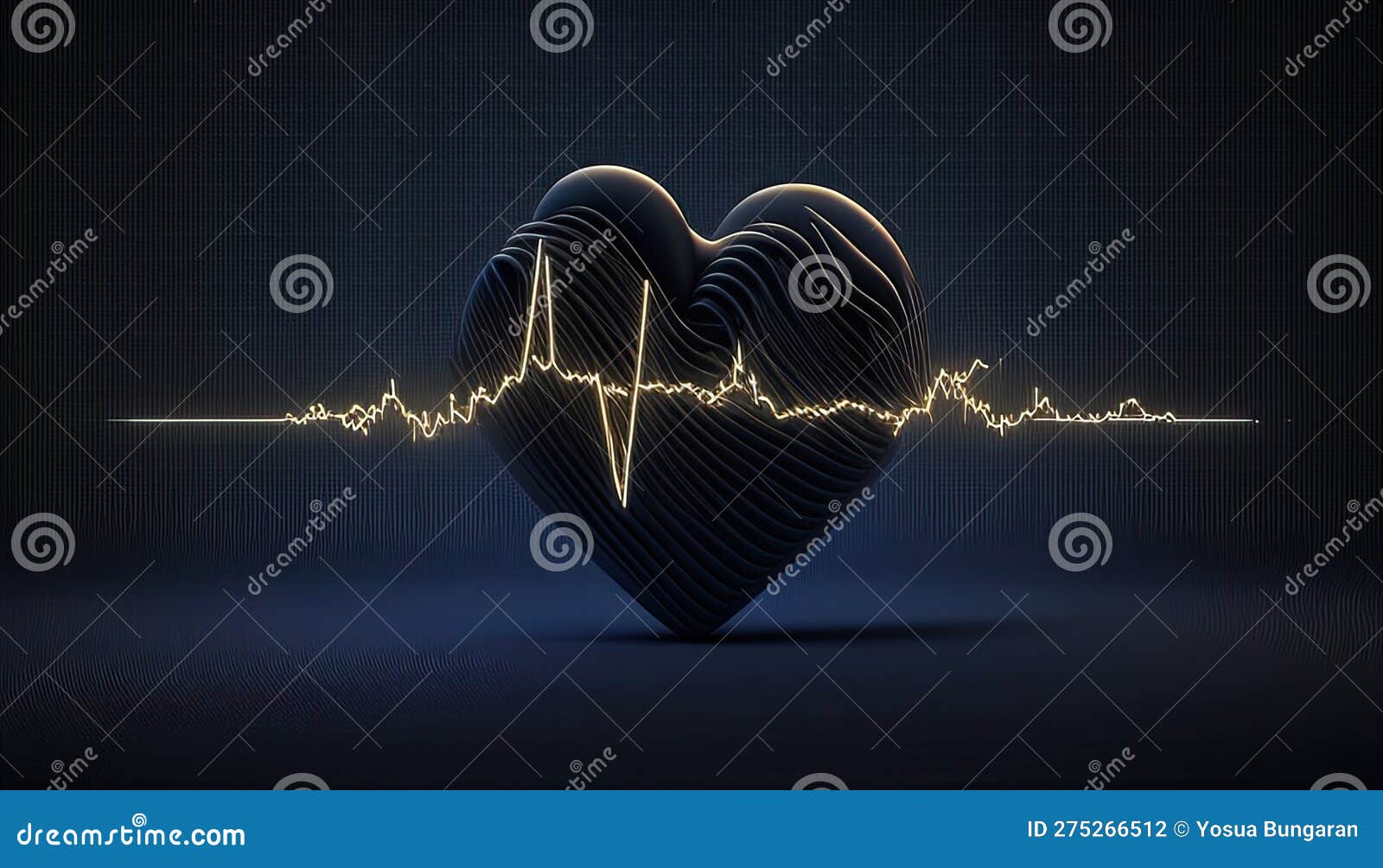 Heart Beat Pulse, Digital Art Illustration, Generative AI Stock ...