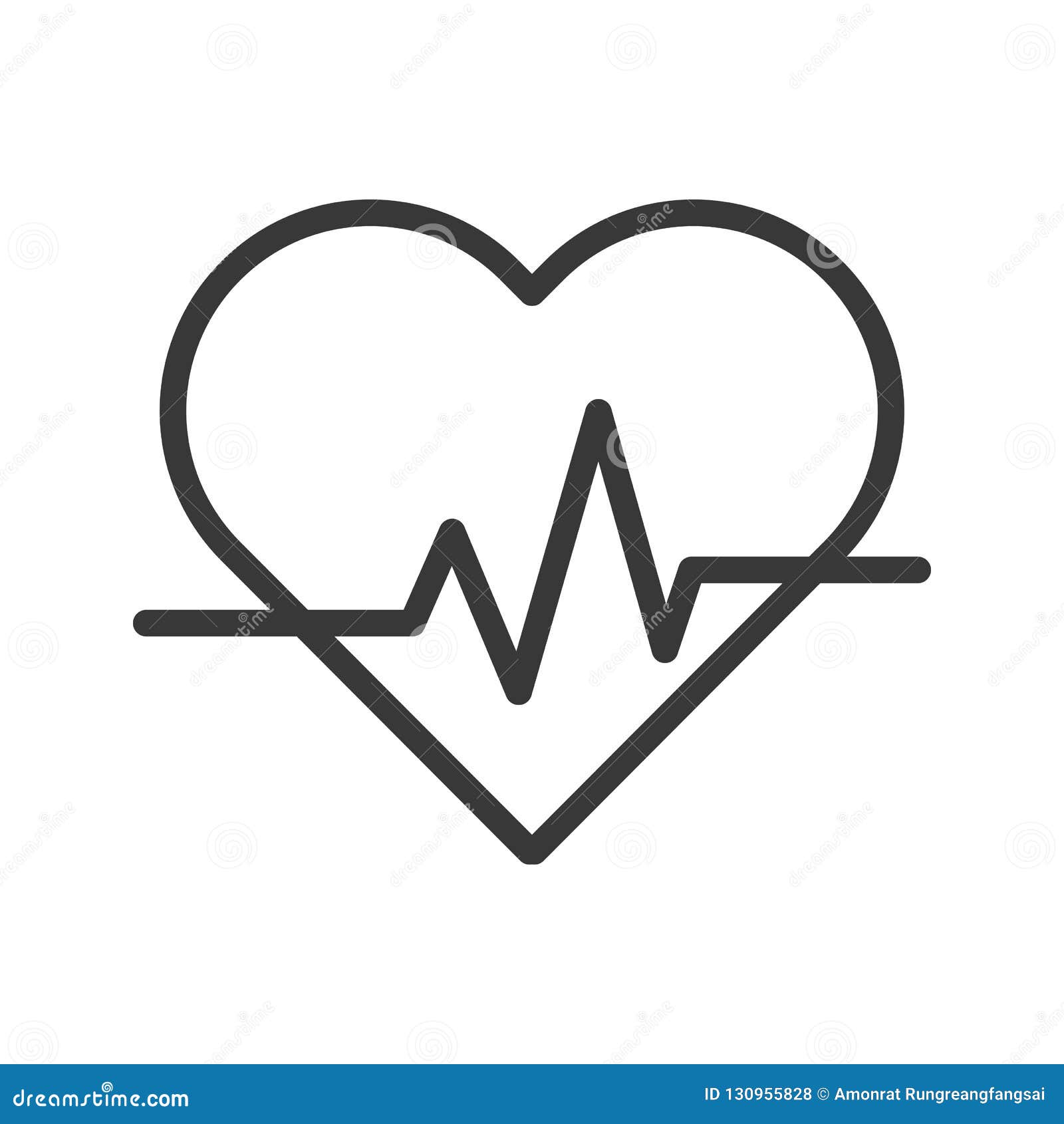 Heart Beat, Heart Signal Outline Vector Icon Stock Vector ...