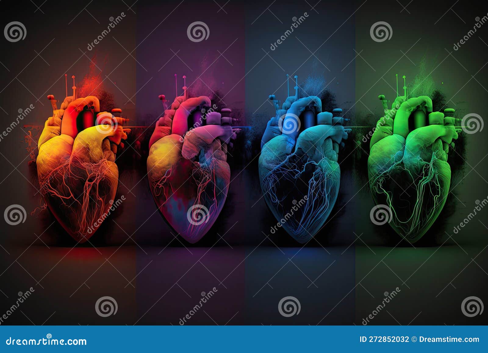 Heart Beating, with Each Beat Represented by a Different Color Stock ...
