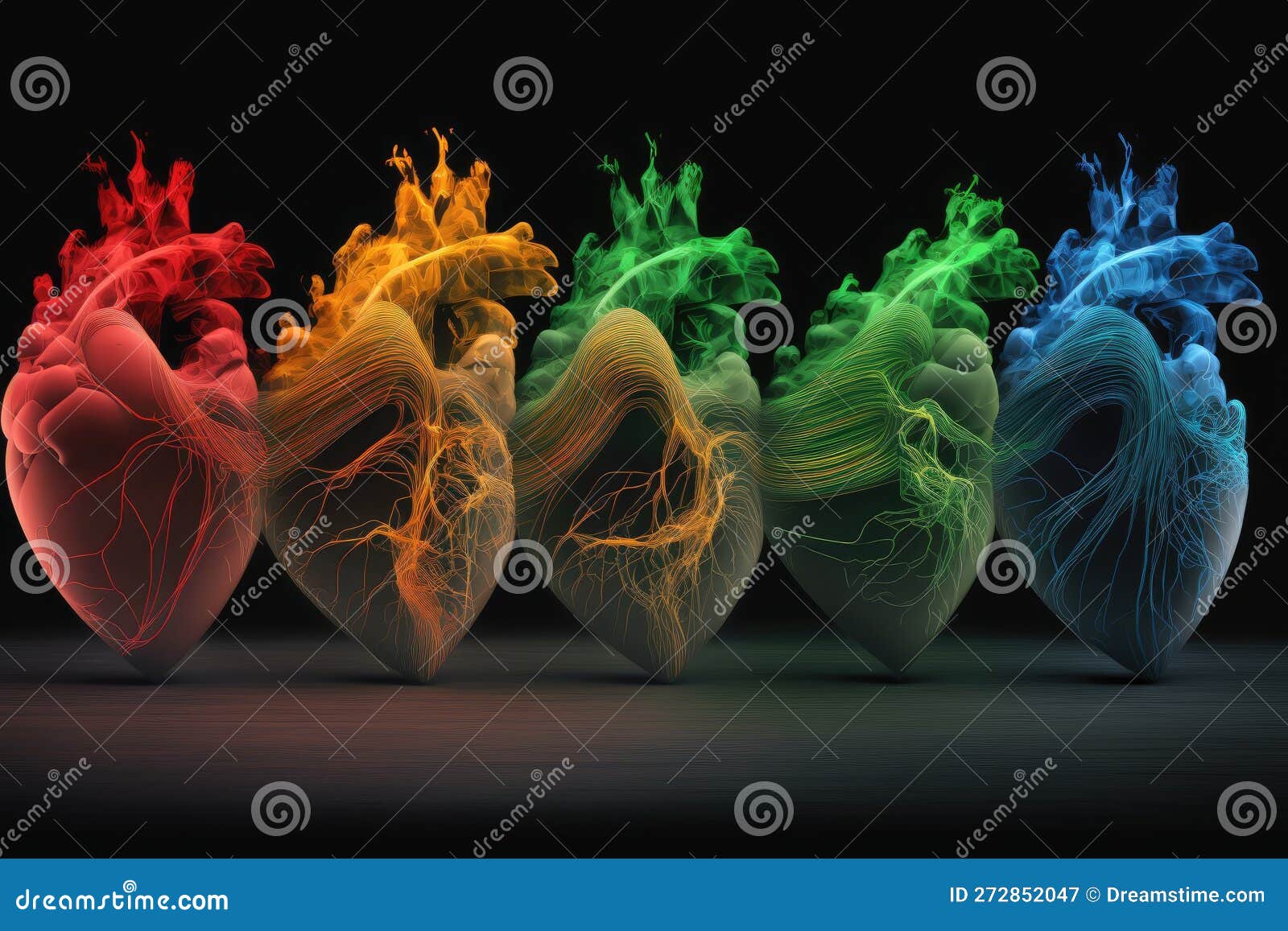 Heart Beating, with Each Beat Represented by a Different Color Stock ...