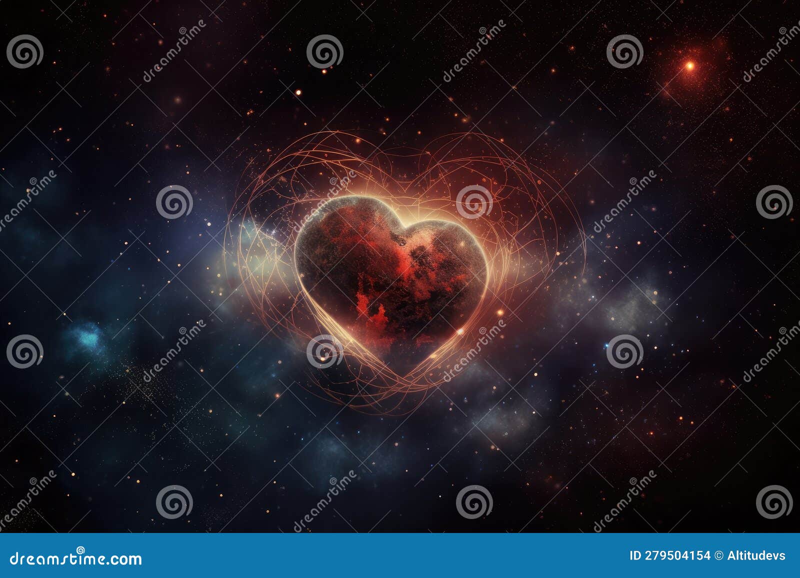 Heart, Beating within the Heart of a Nebula, with Stars in the ...