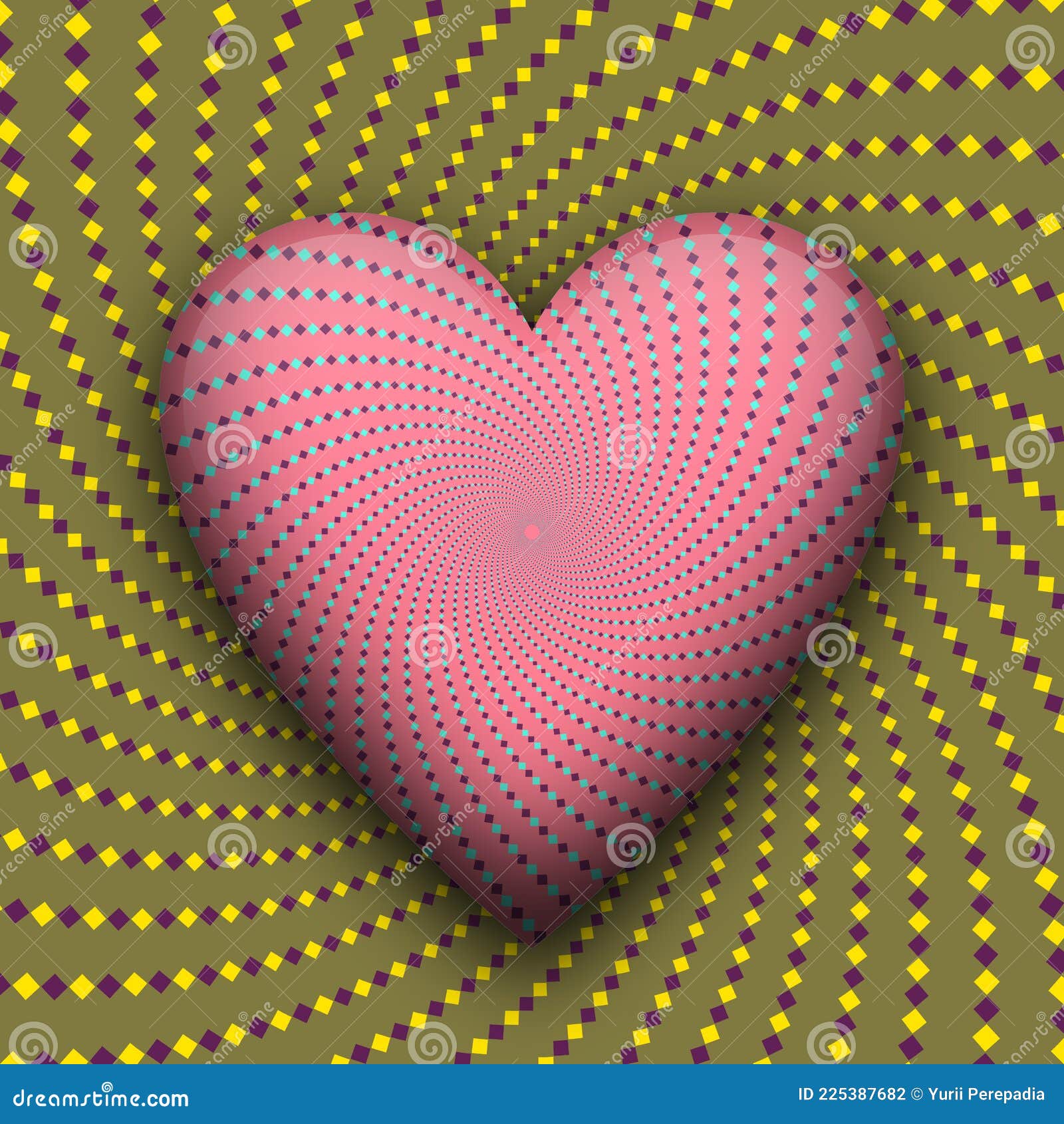 Heart Beating Optical Illusion. Vector Trippy Moving Abstraction Stock ...